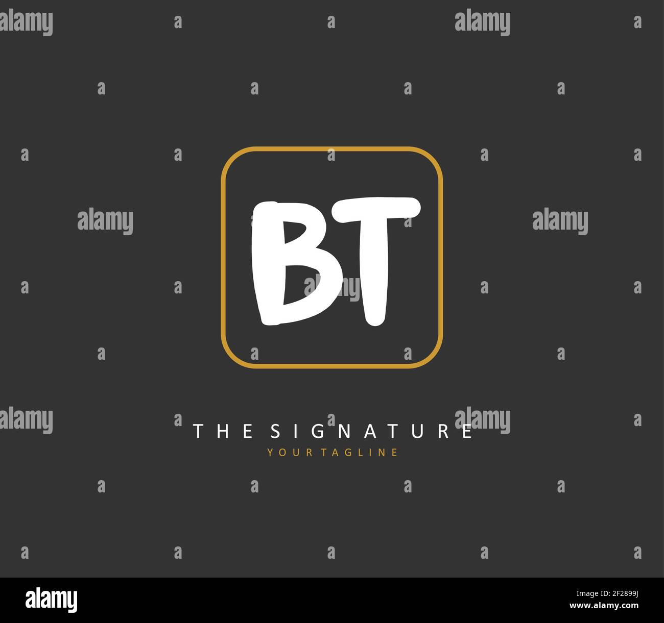 B T BT Initial letter handwriting and signature logo. A concept ...