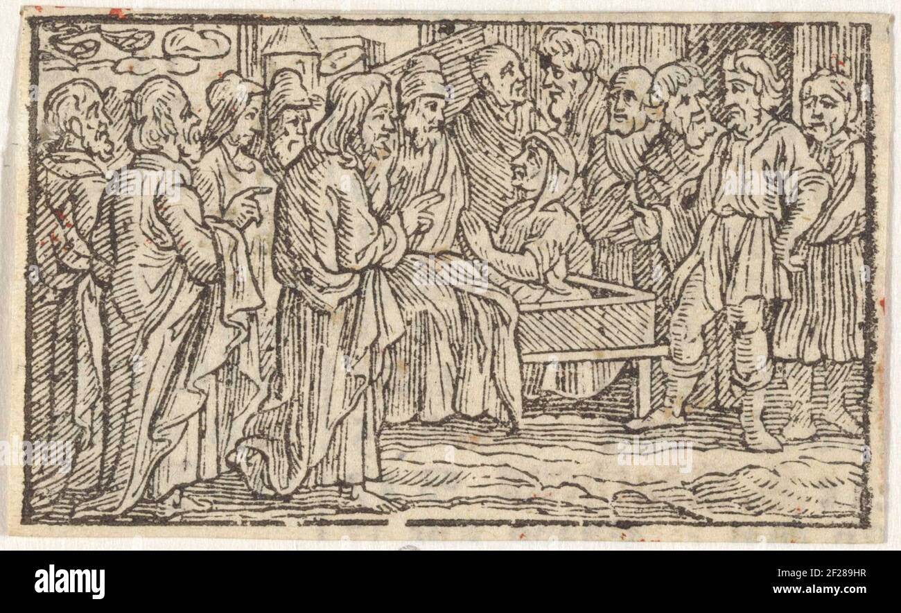 September; Christ heals a sick person; Months of the year Stock Photo ...