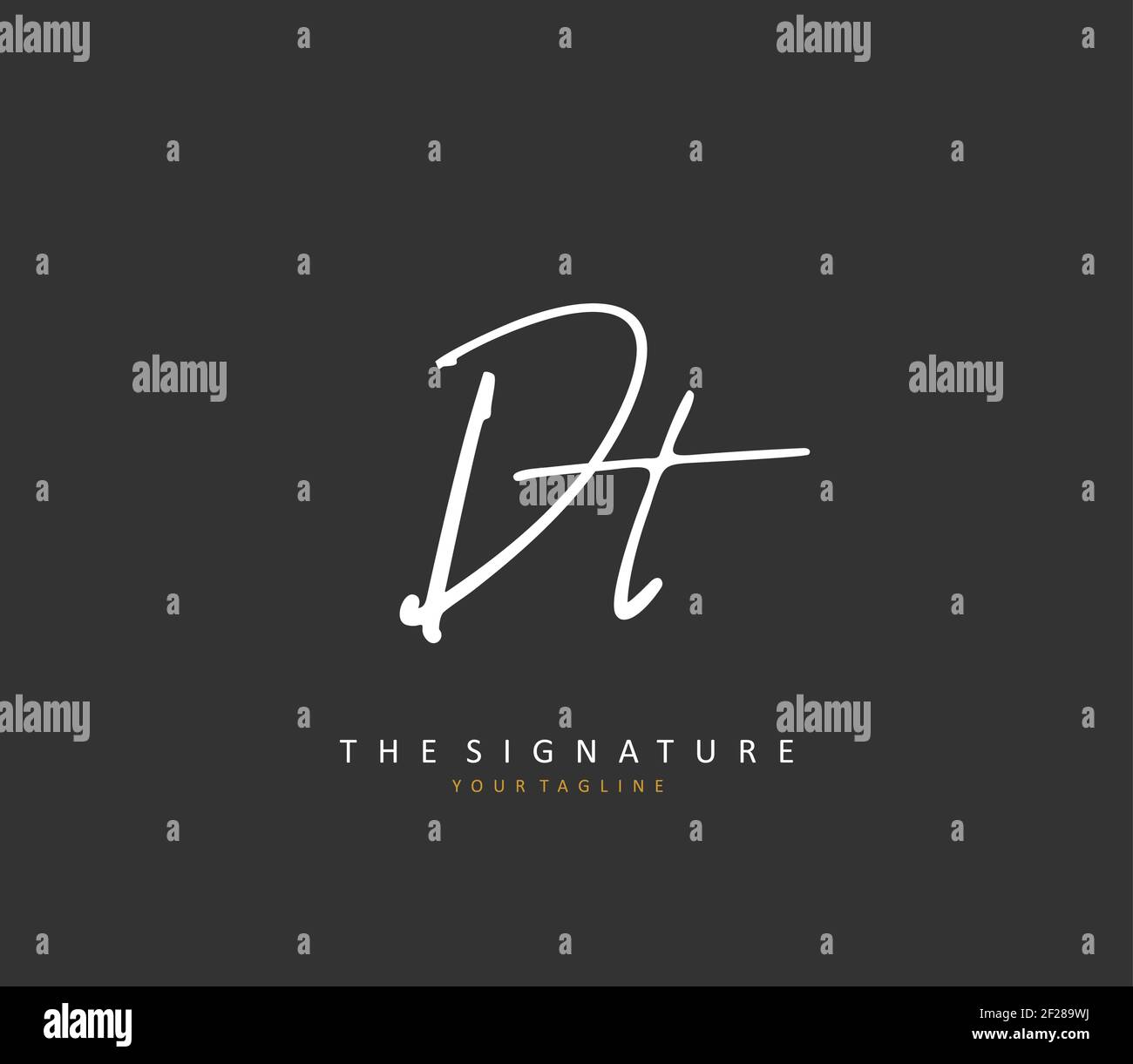 D T DT Initial letter handwriting and signature logo. A concept ...