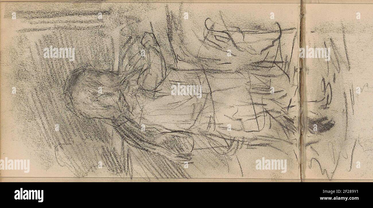 Kind achter een lessenaar of bidstoel.Child, probably a girl, behind a ...