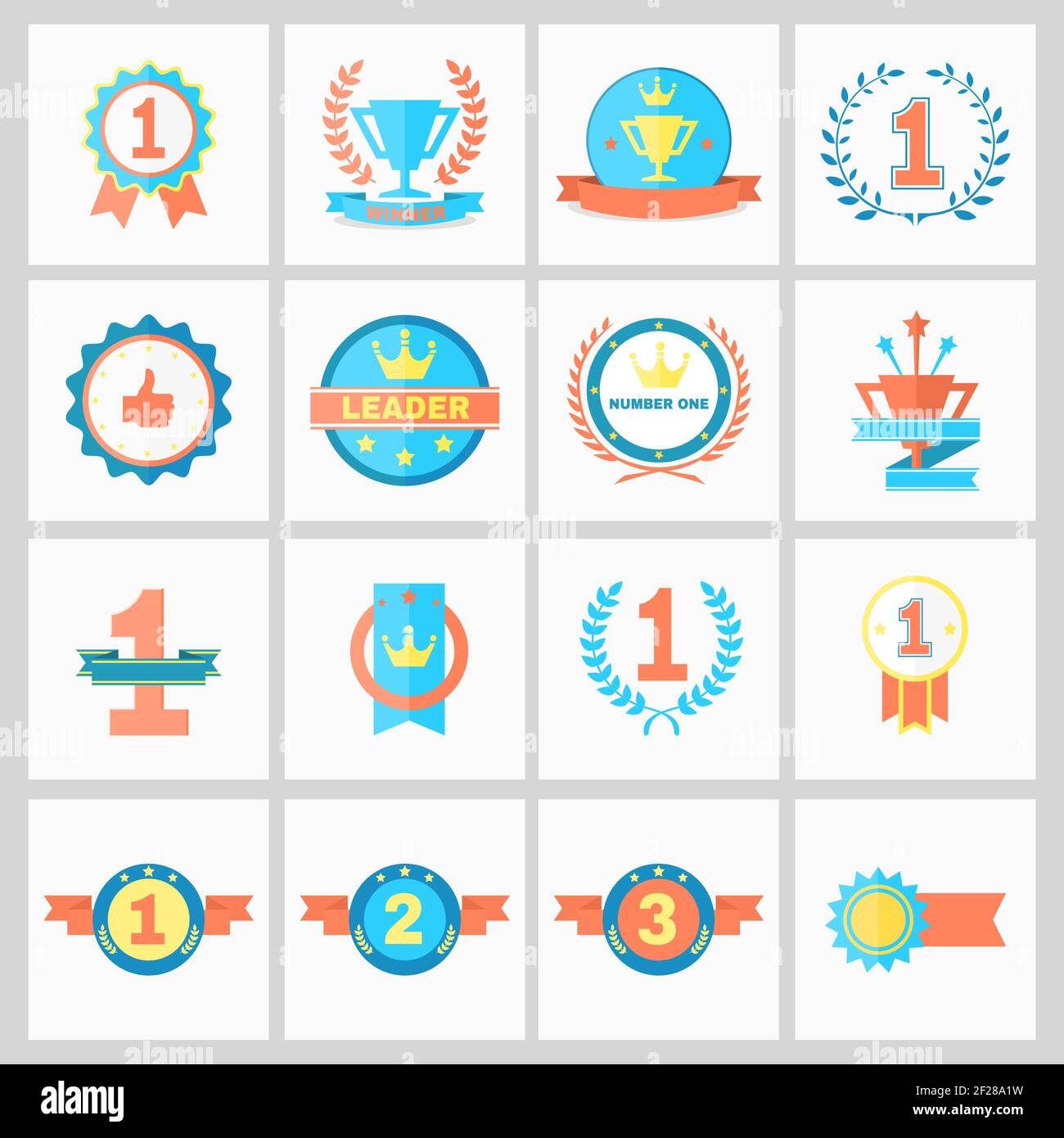 First Place Badges and Winner Ribbons vector illustration Stock Vector ...