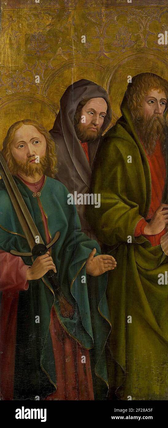 Three Apostles.Three apostles, standing, seen to the knees. The man on ...