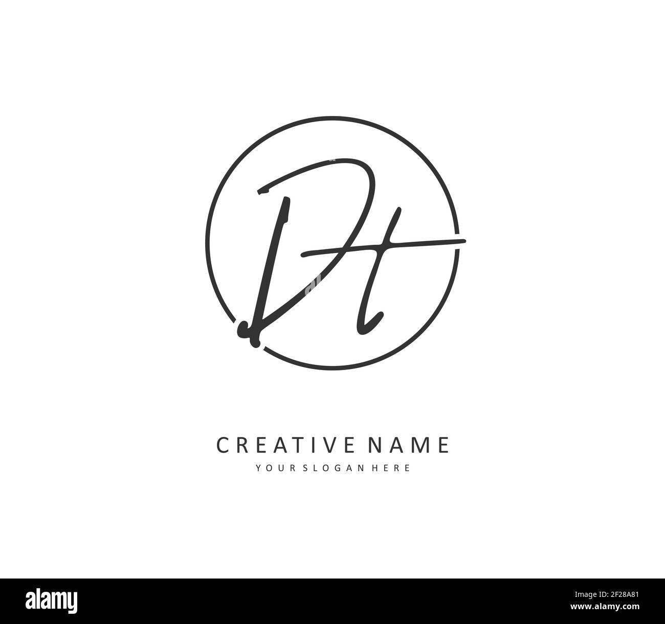 D T DT Initial letter handwriting and signature logo. A concept ...