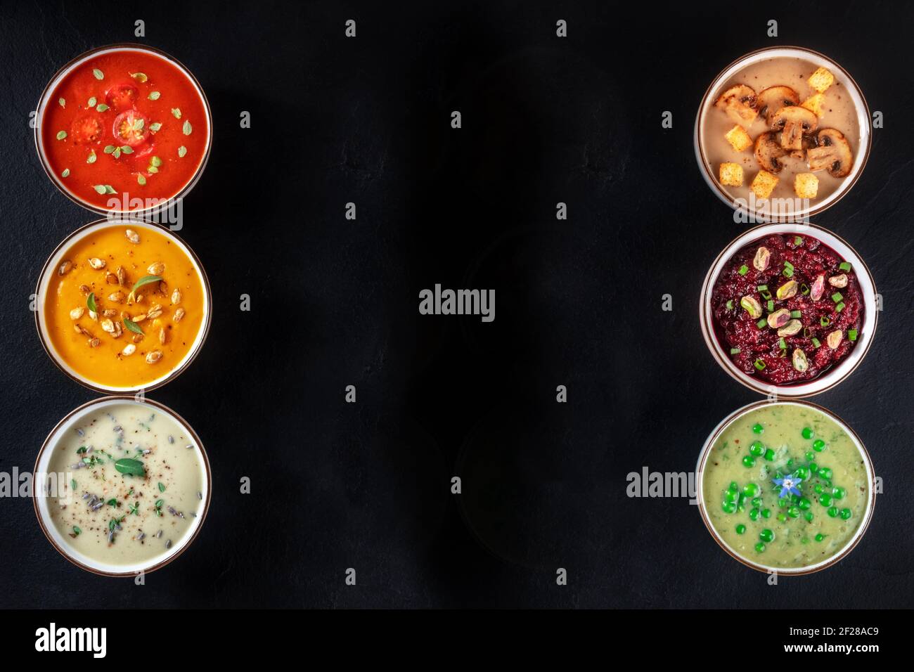 Vegan soup design template with a place for text Stock Photo - Alamy