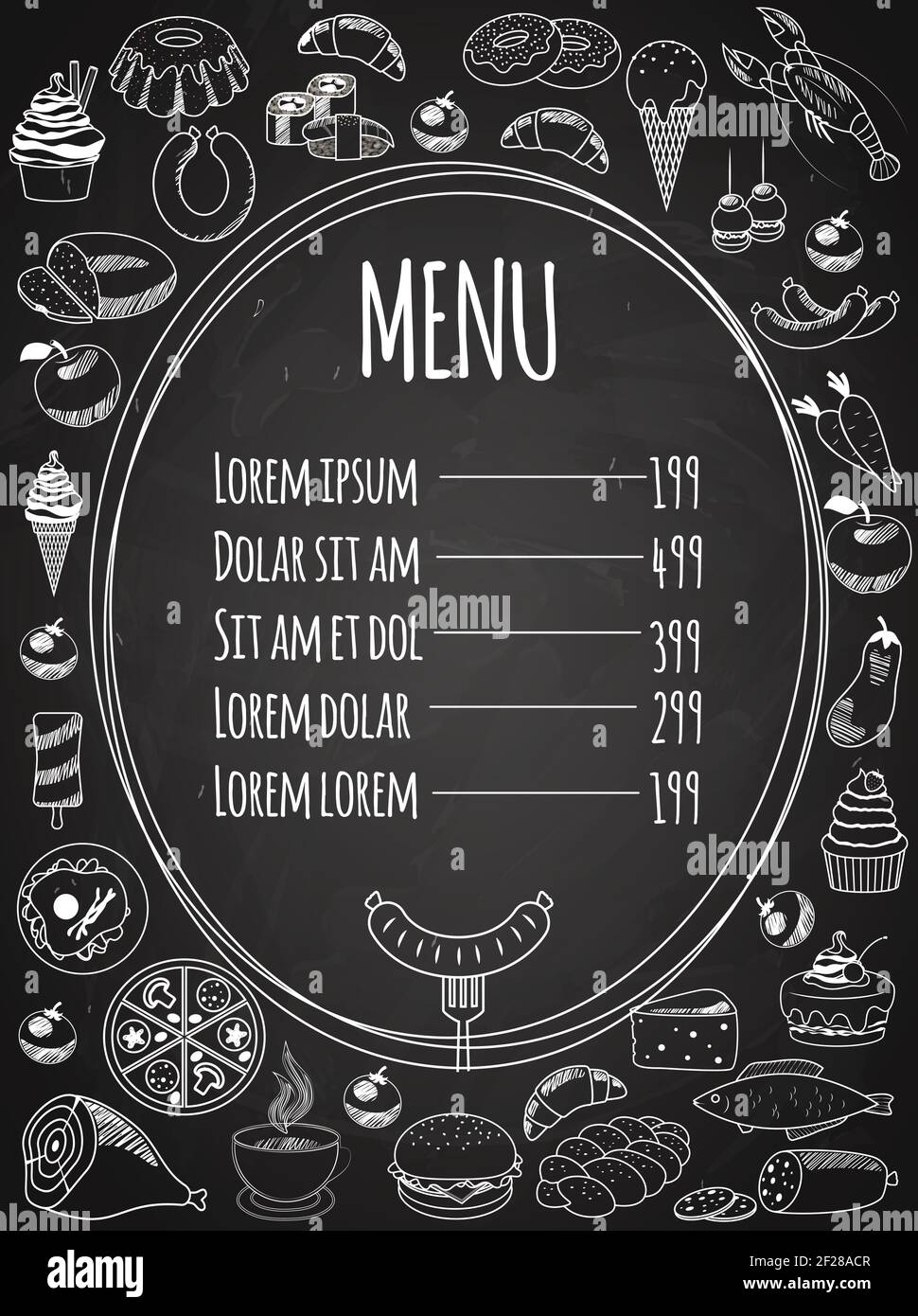 Chalkboard Menu Vector