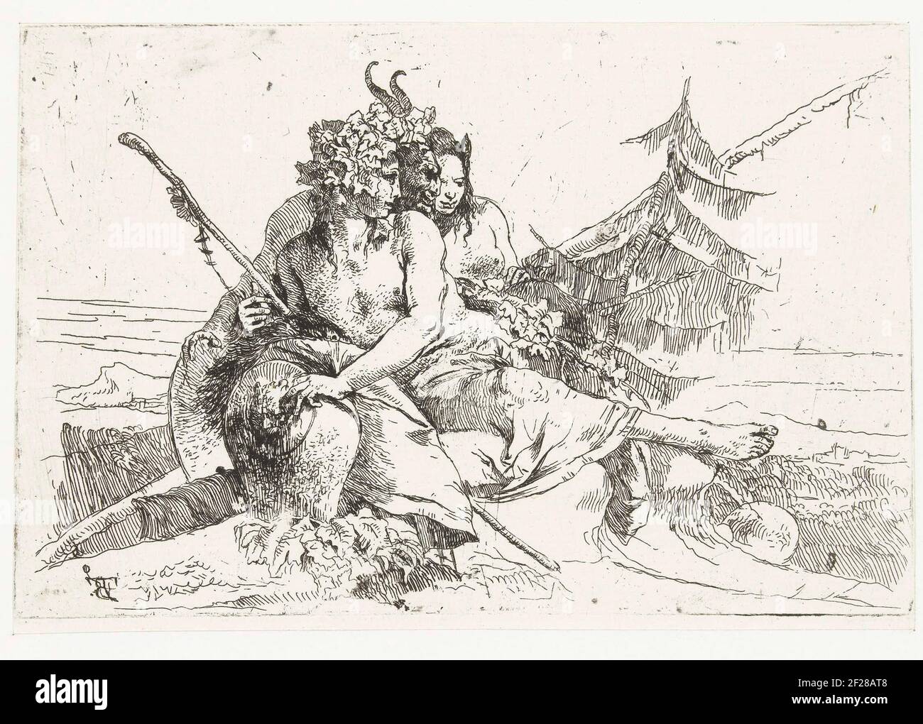 Bacchante and Sater and Female Faun; Scherzi di Fantasia Stock Photo ...