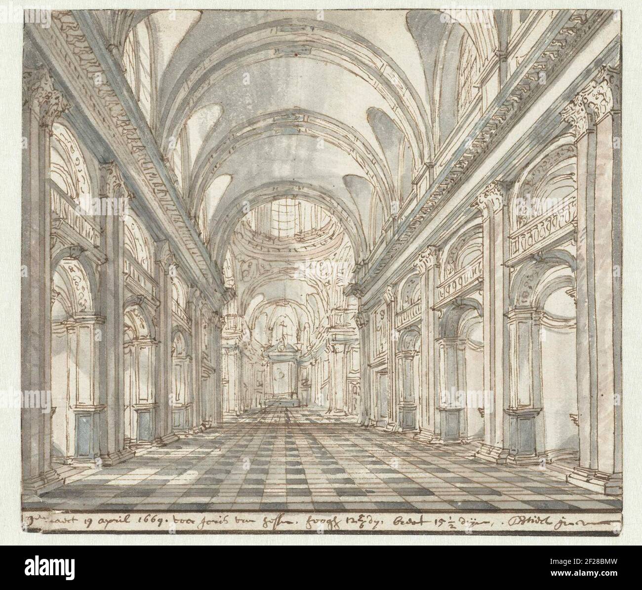 Interior of a baroque church (Sint Pieter, Rome Stock Photo - Alamy
