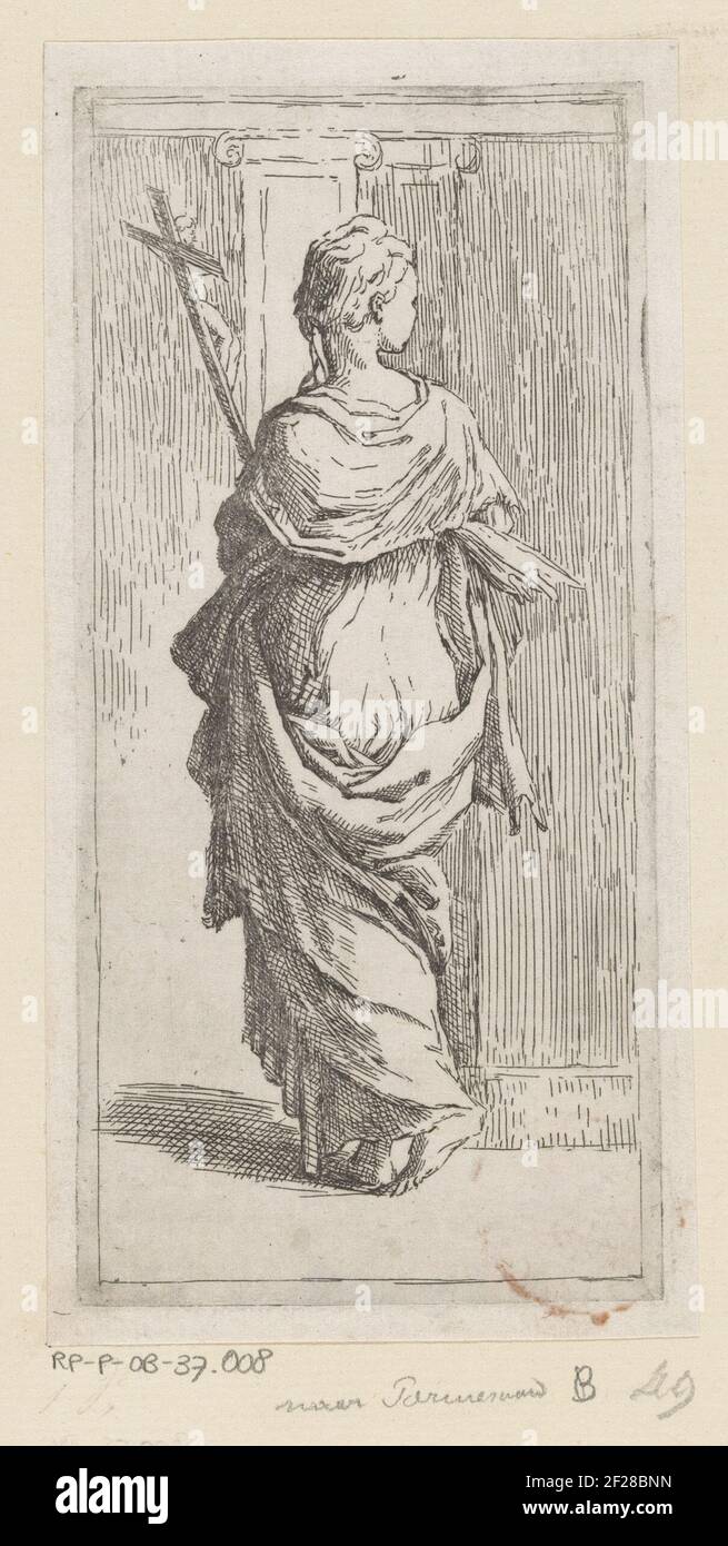 Young woman with a crucifix, seen on the back Stock Photo - Alamy