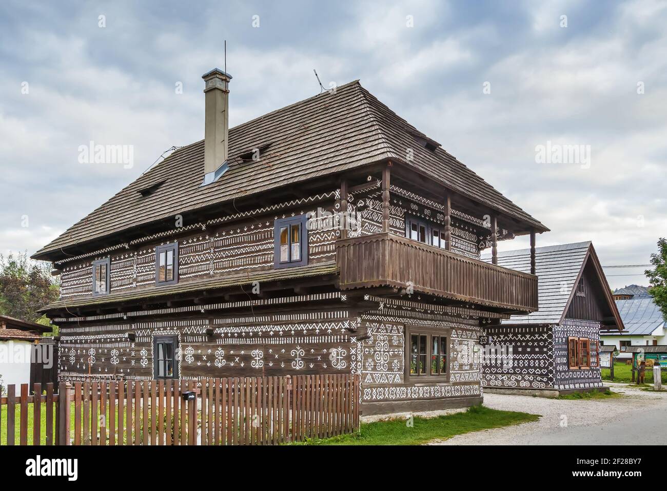 Folk architecture in Cicmany, Slovakia Stock Photo - Alamy