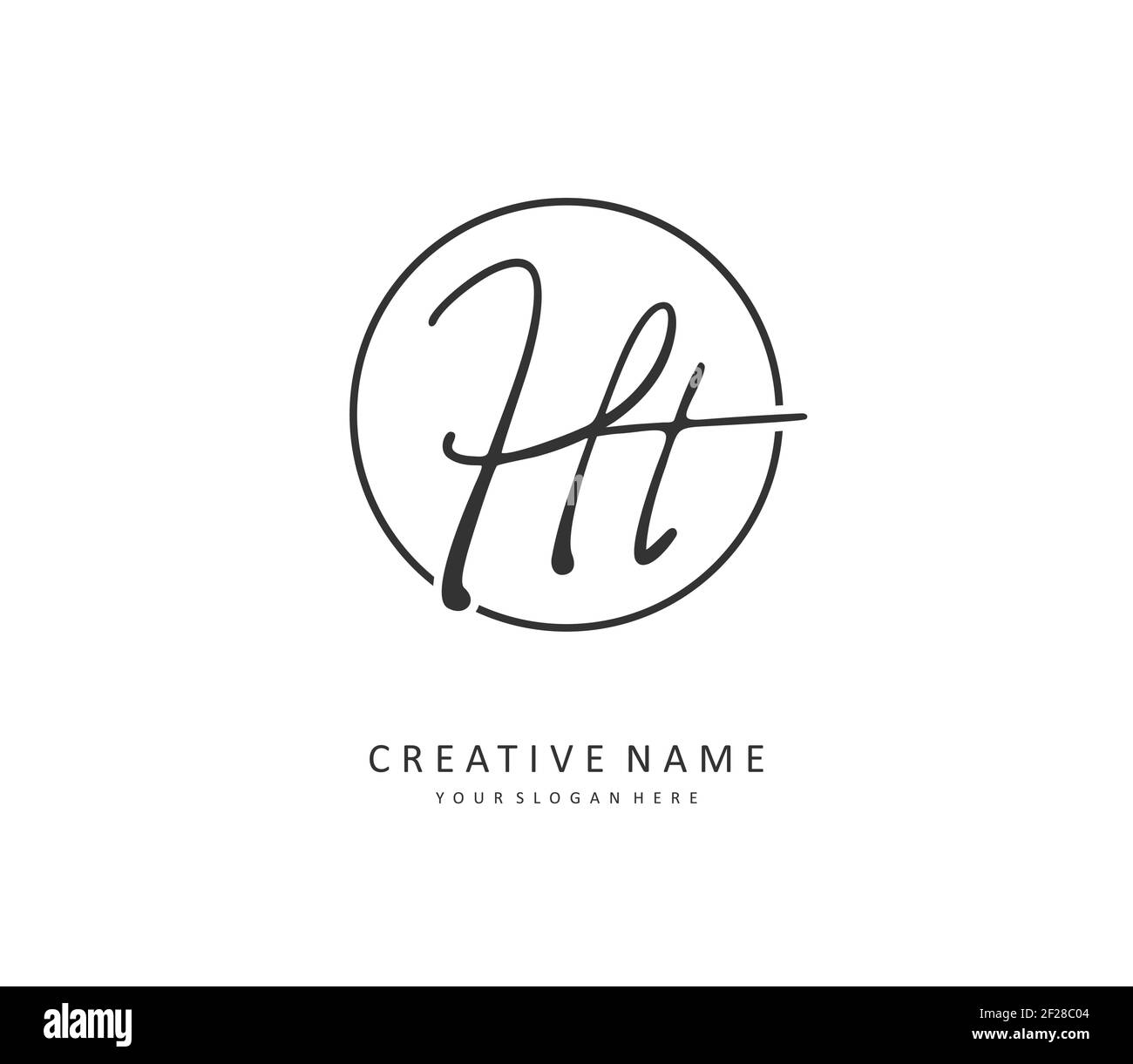 H T HT Initial letter handwriting and signature logo. A concept ...