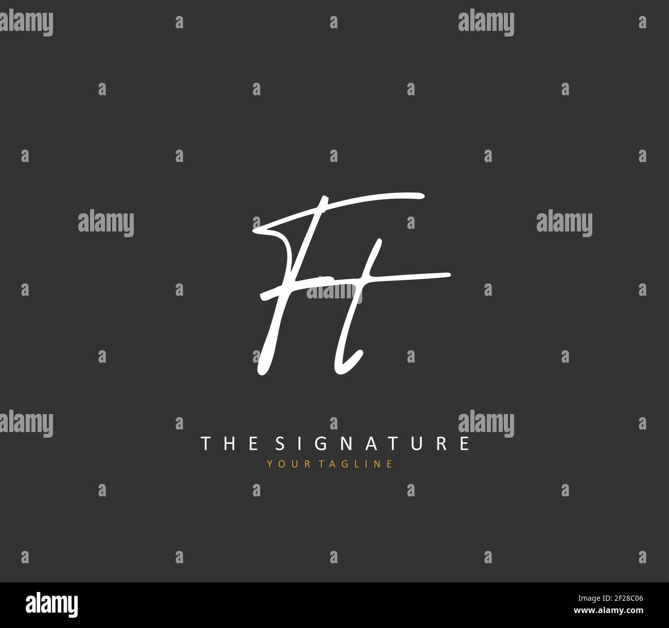 F T FT Initial letter handwriting and signature logo. A concept ...