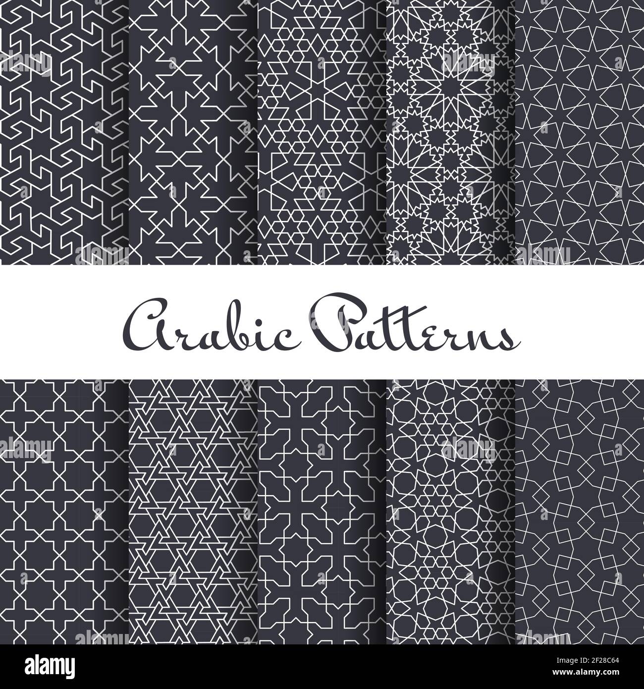 Ten arabic patterns set. Background design and wallpaper ornament ...