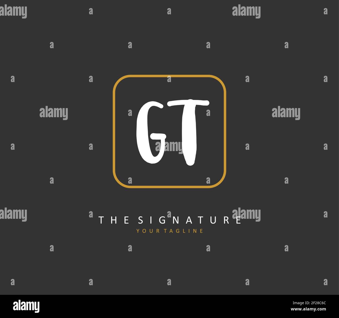 G T GT Initial letter handwriting and signature logo. A concept ...
