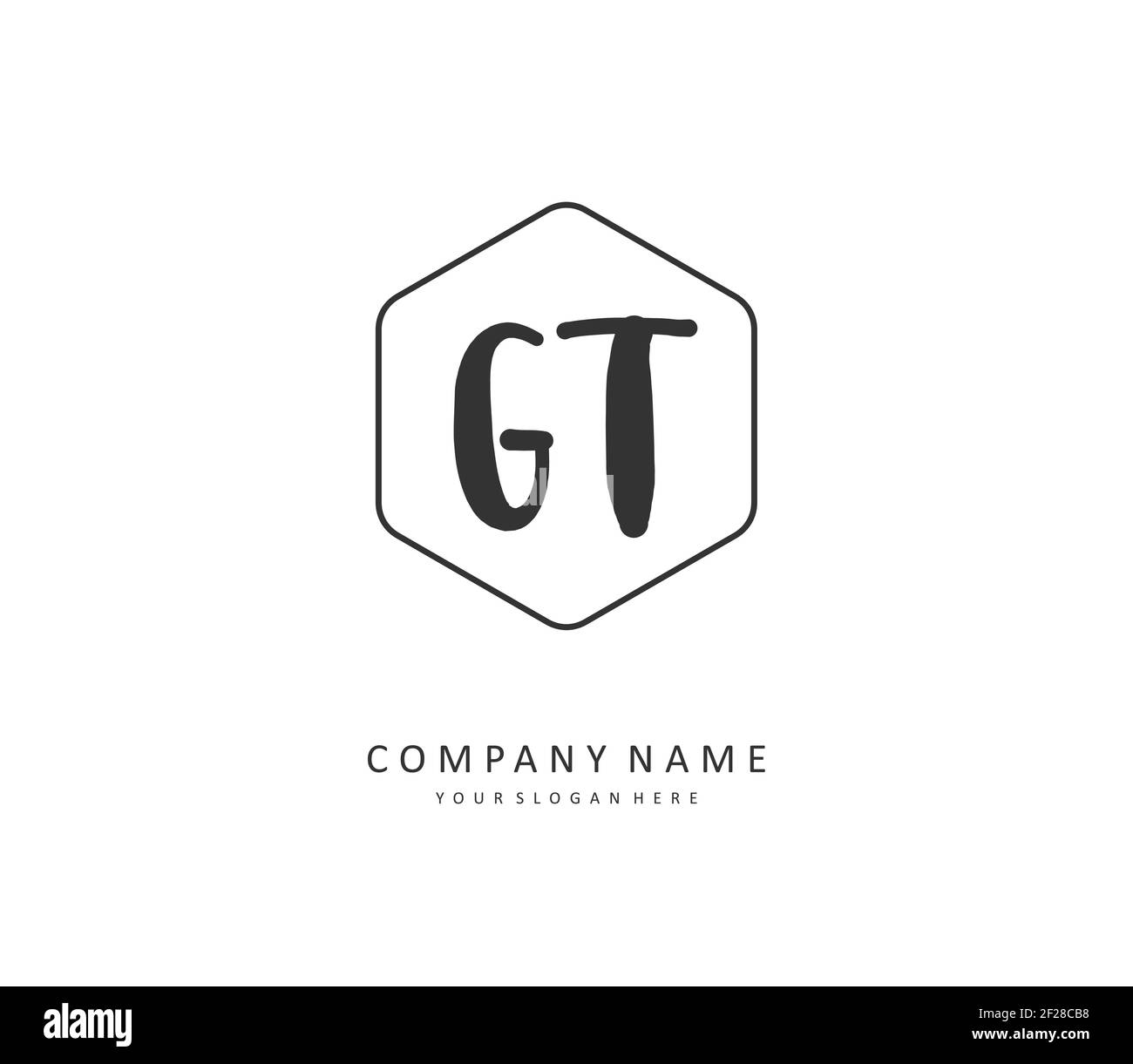 G T GT Initial letter handwriting and signature logo. A concept ...