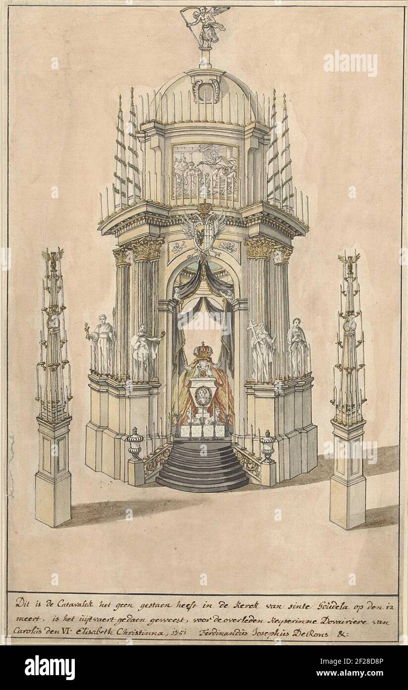 The Katafalk for Empress Elisabeth Christine Te Brussels, 1751.The ...