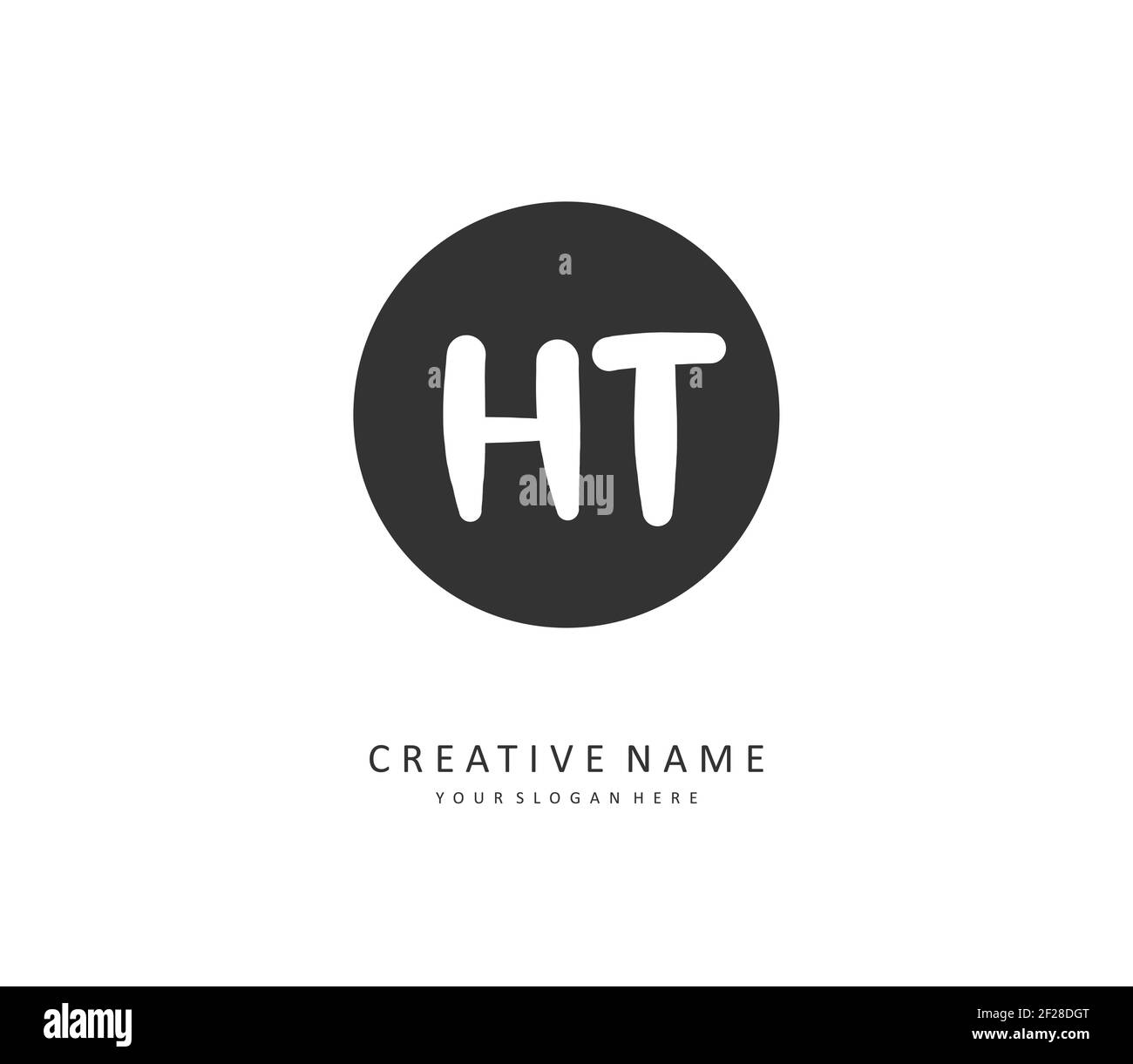 H T HT Initial letter handwriting and signature logo. A concept ...