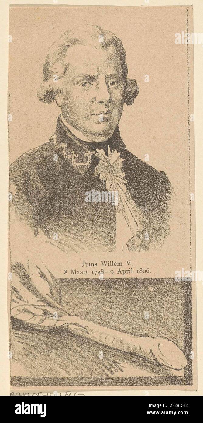 Portret van Willem V, prins van Oranje-Nassau.Portrait of Willem V. In ...