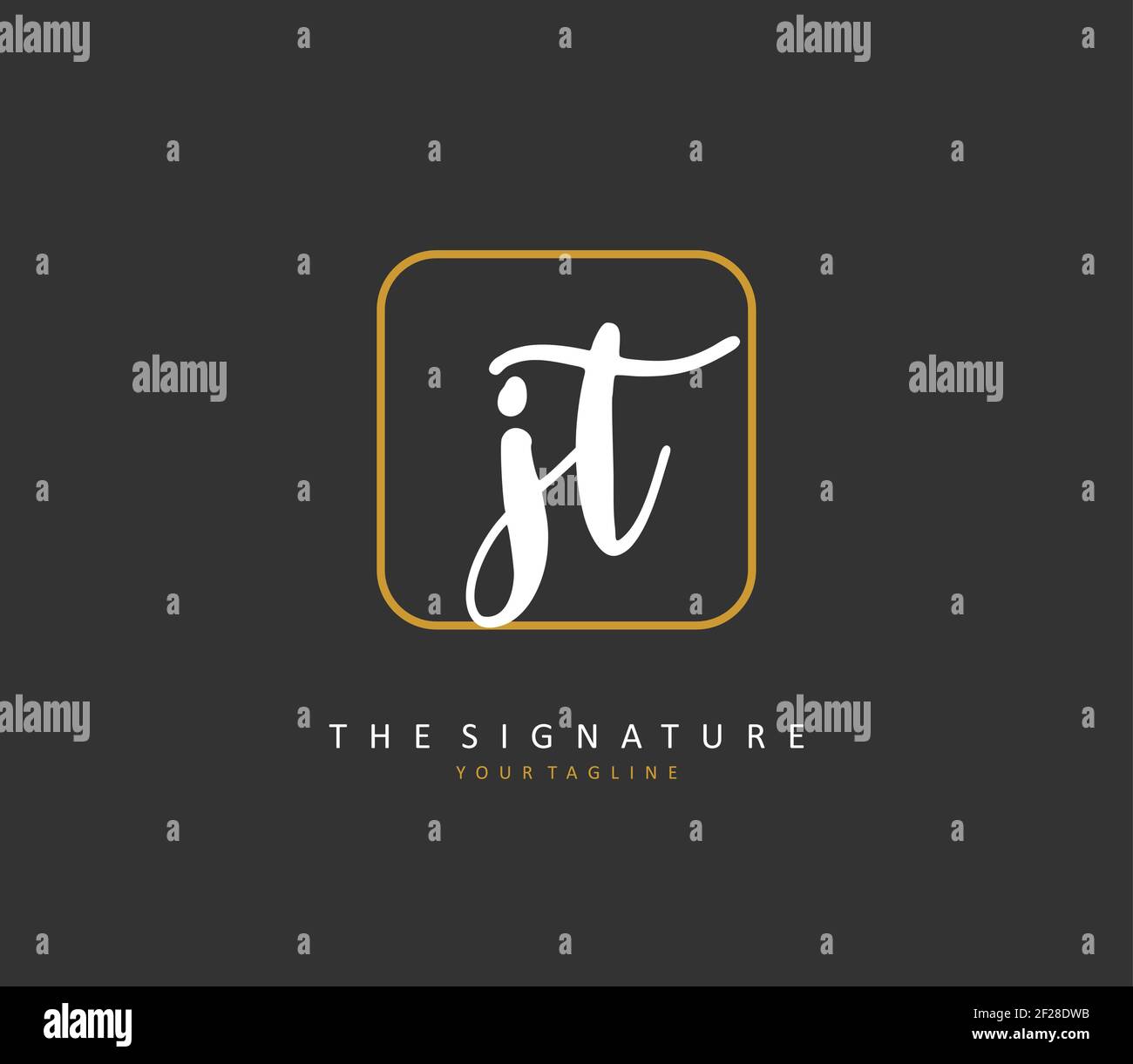 J T JT Initial letter handwriting and signature logo. A concept ...