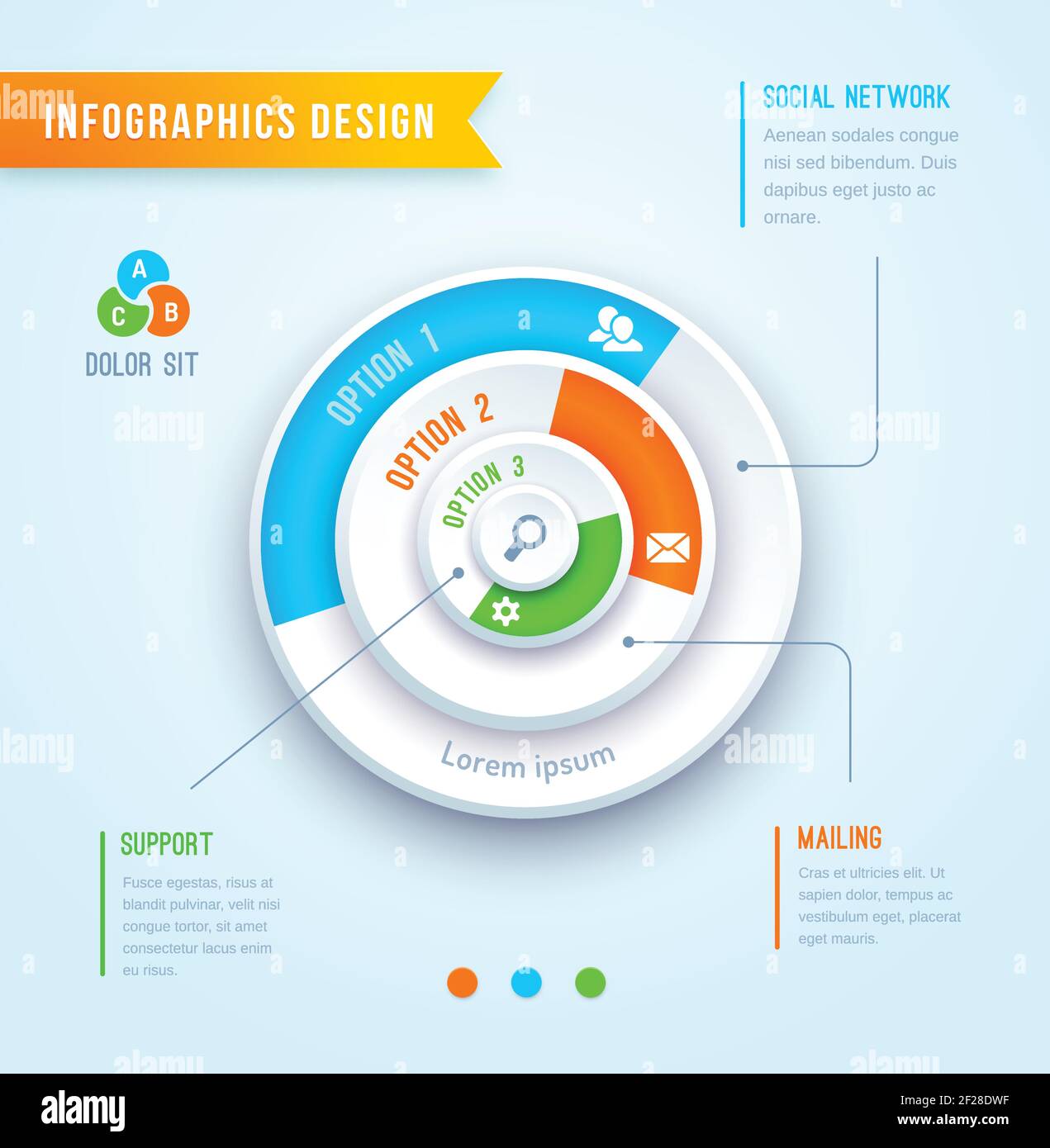 vector pie chart circle graph infographics element Stock Vector Image ...