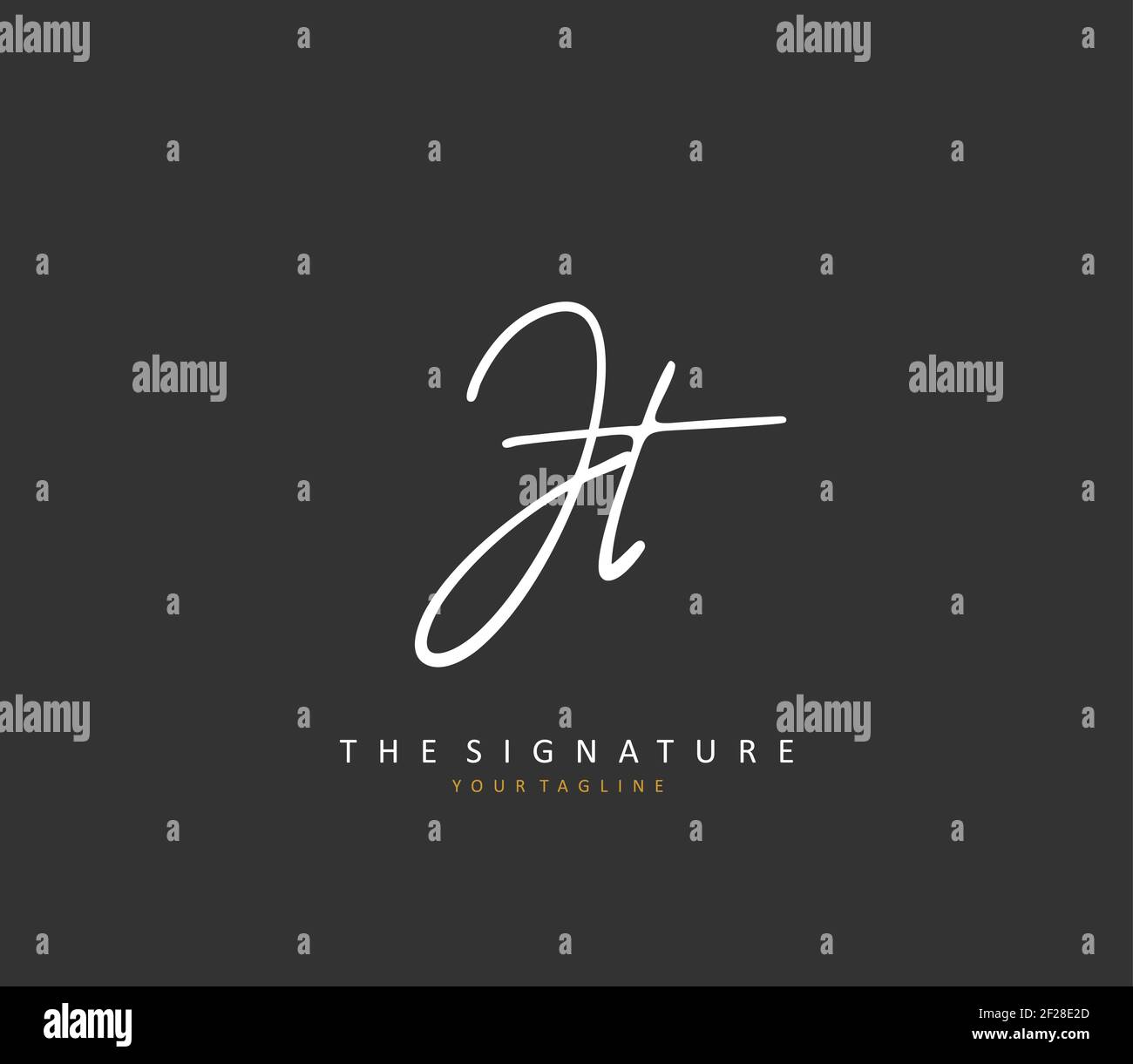 J T JT Initial letter handwriting and signature logo. A concept ...