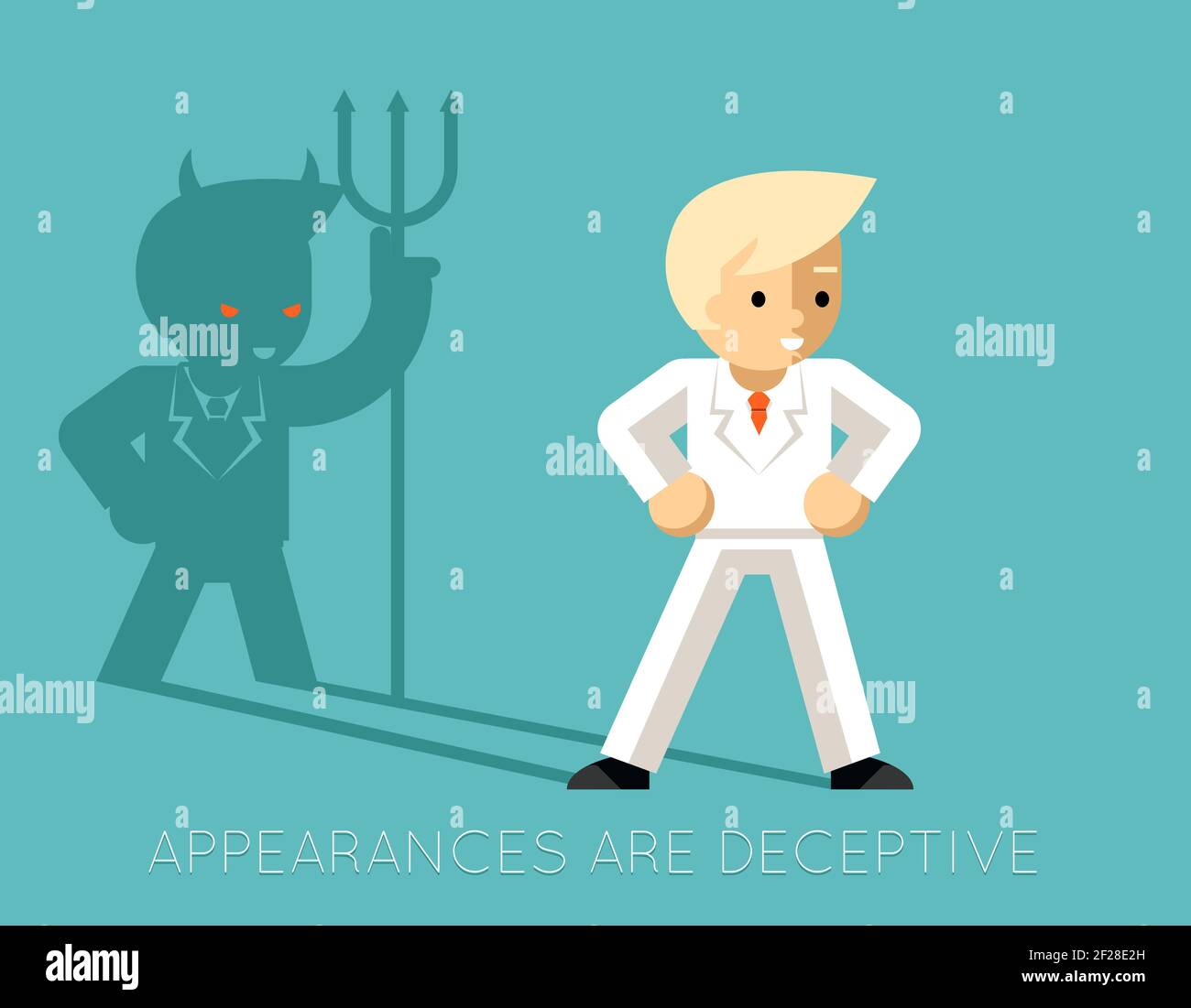 Light businessman and shadow devil. Appearances are deceptive. business ...