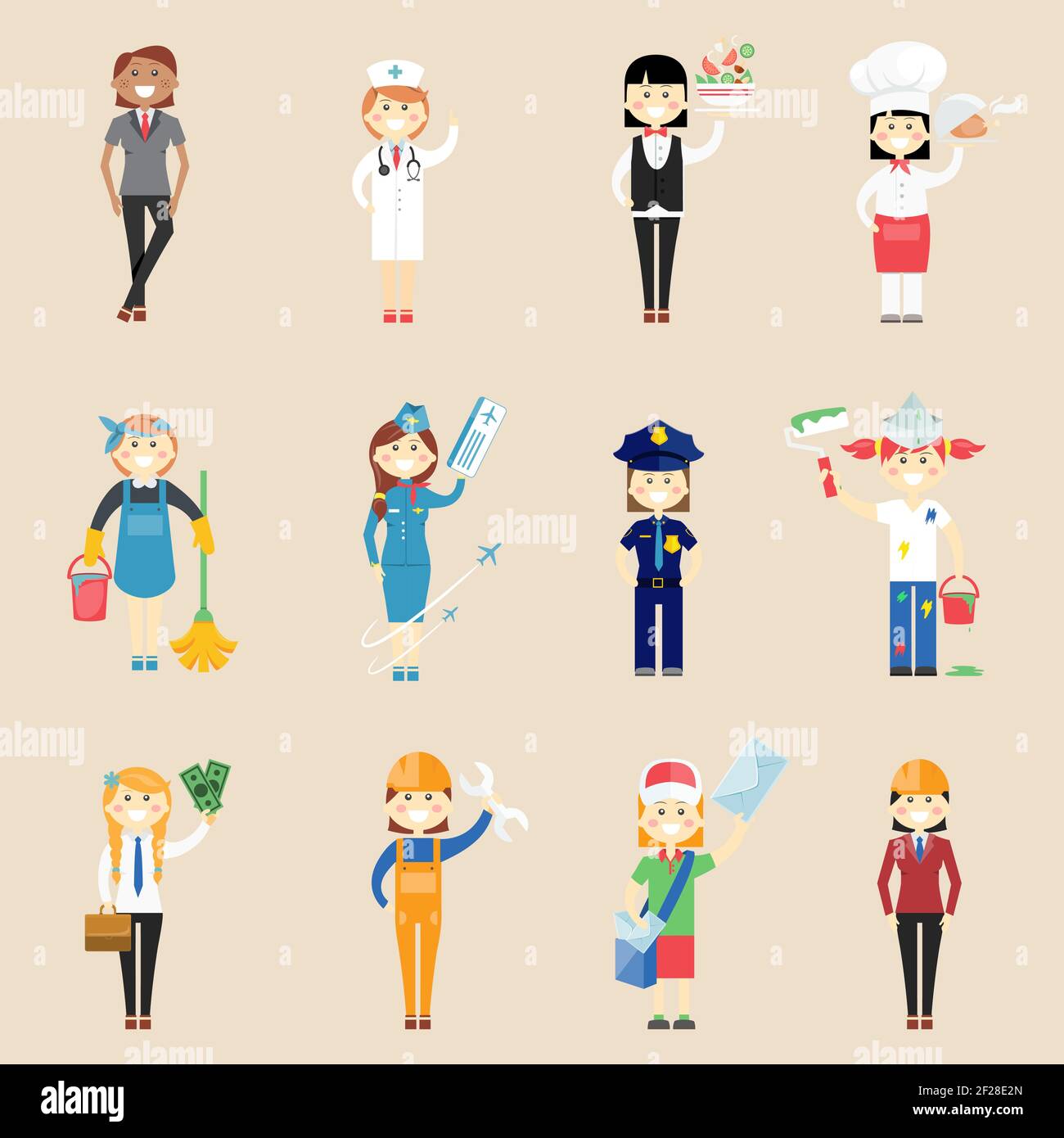 Cartoon characters different professions hi-res stock photography and ...