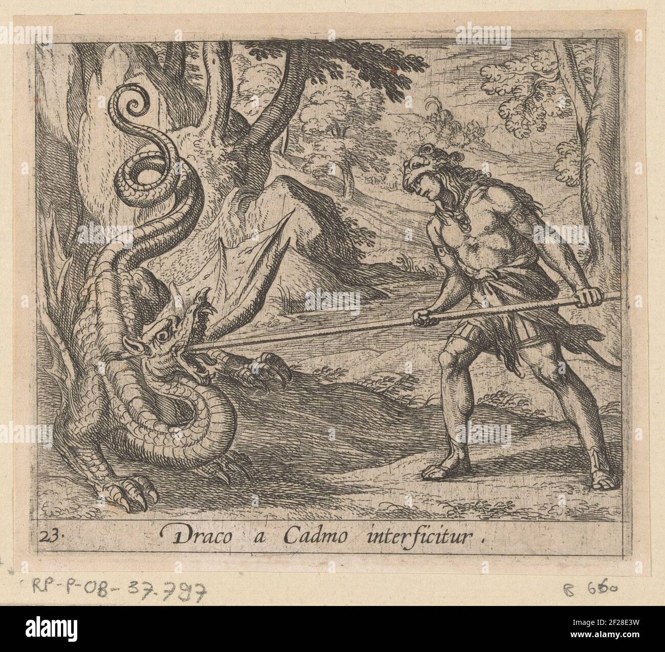 Cadmus kills the dragon; Draco a Cadmo interficitur; Metamorphoseon ...