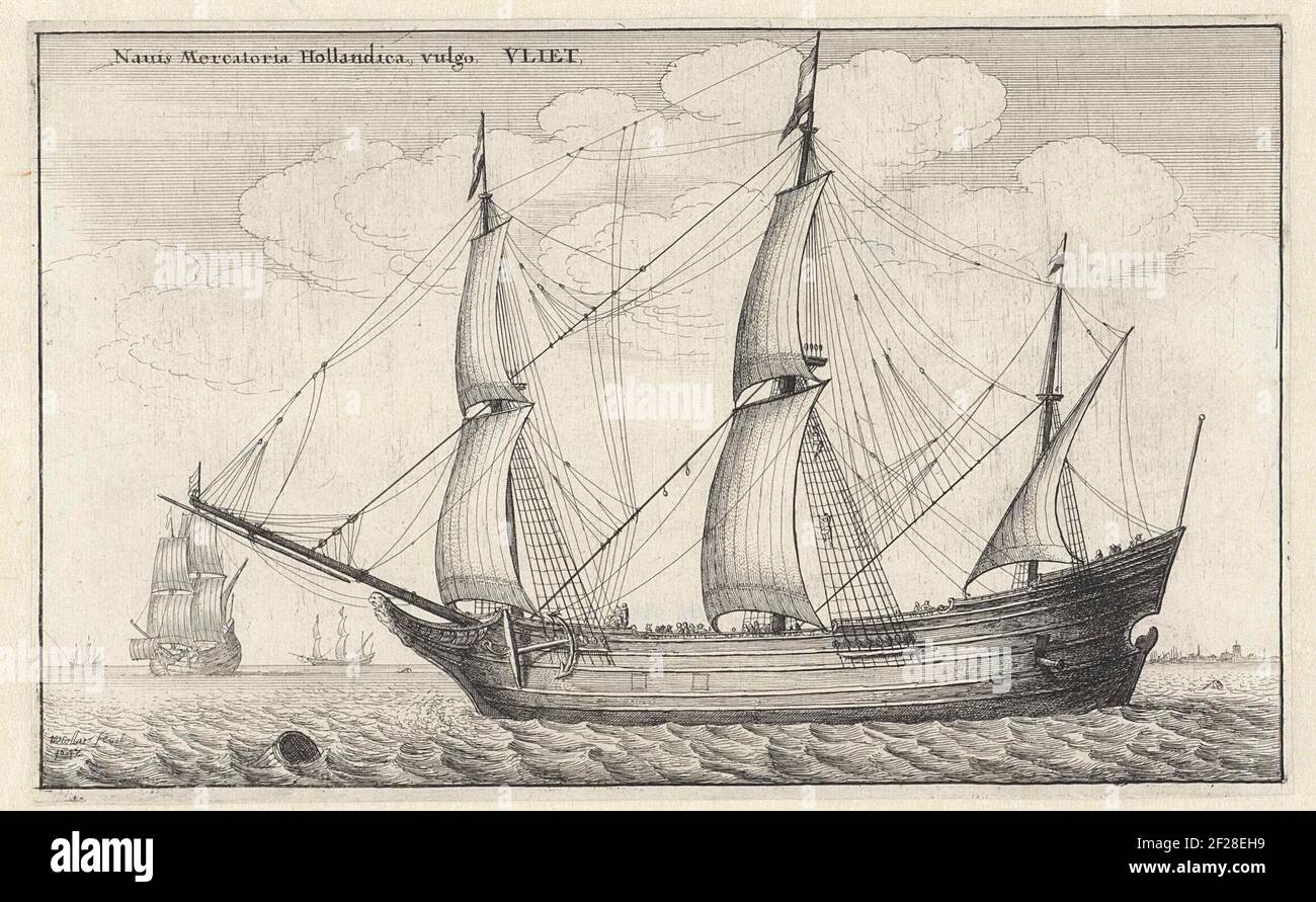 Dutch flute ship; Navis Mercatoria Hollandica, Vulgo Vliet; Different ...