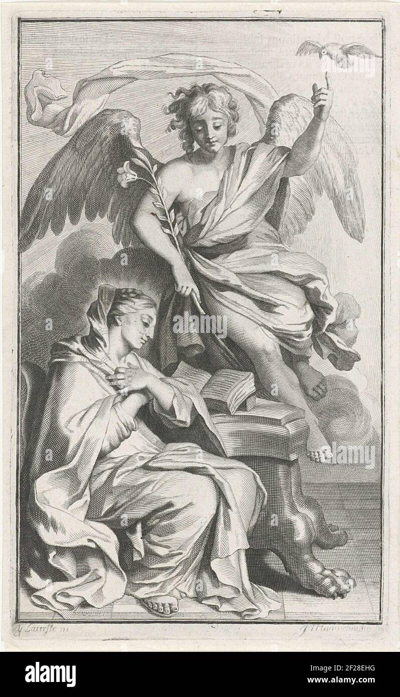 The angel Gabriel announces Maria that she will become pregnant. Maria ...