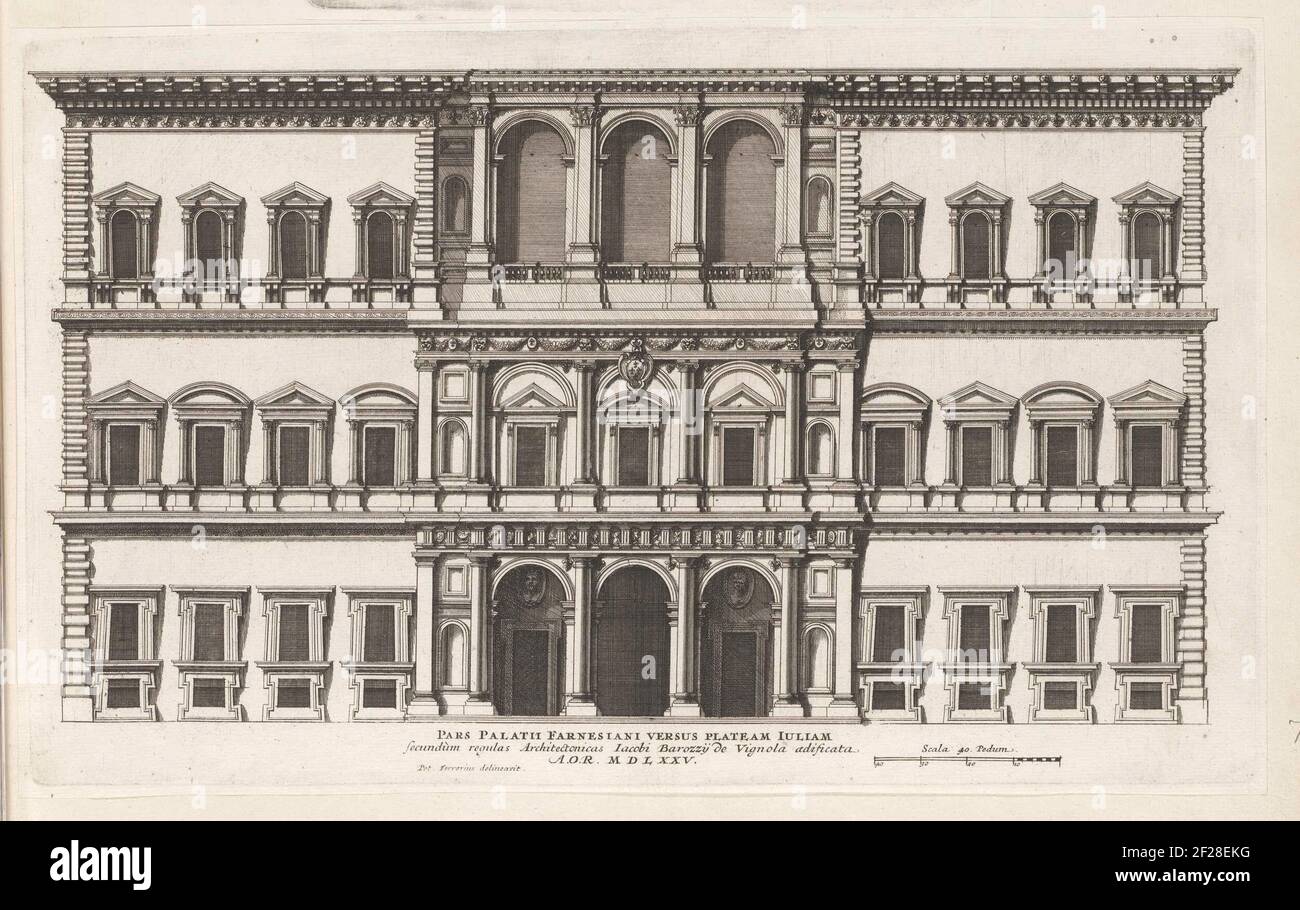 Façade Van Palazzo Farnese te Rome; PARS PALATII FARNESIANI VERSUS ...