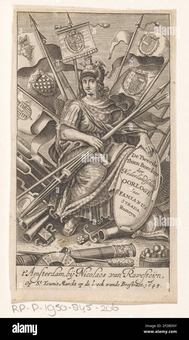 Female personification with flags and weapons; The second Thien Boecken ...