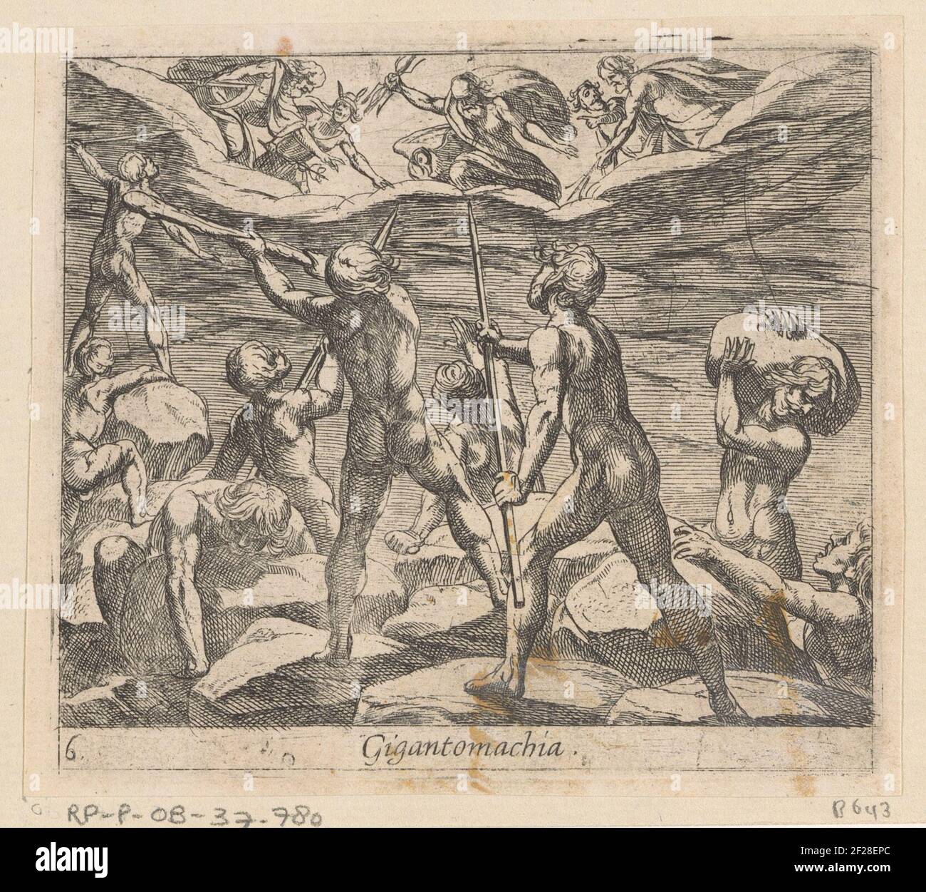 The giants try to attack the Olympus; Gigantomachia; Metamorphoseon ...