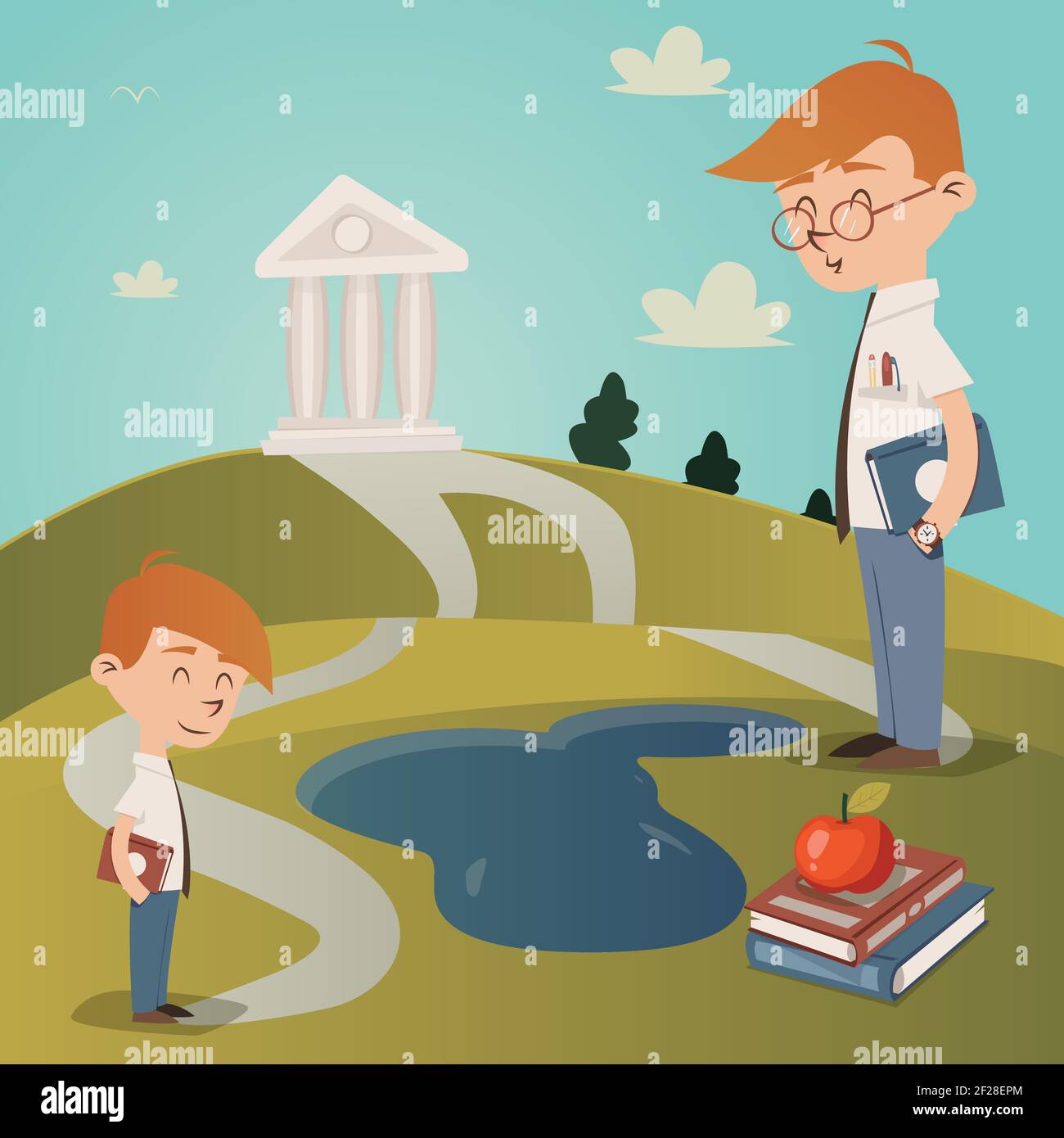 Pathway under building Stock Vector Images - Alamy