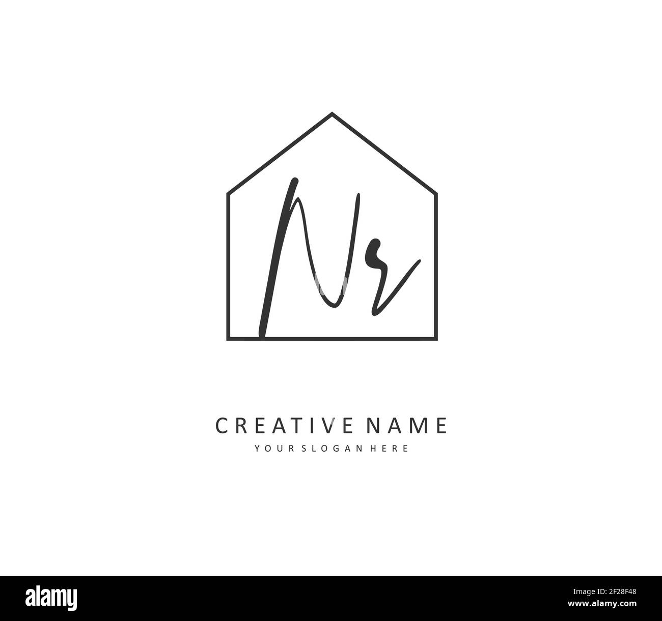 NR Initial letter handwriting and signature logo. A concept handwriting ...