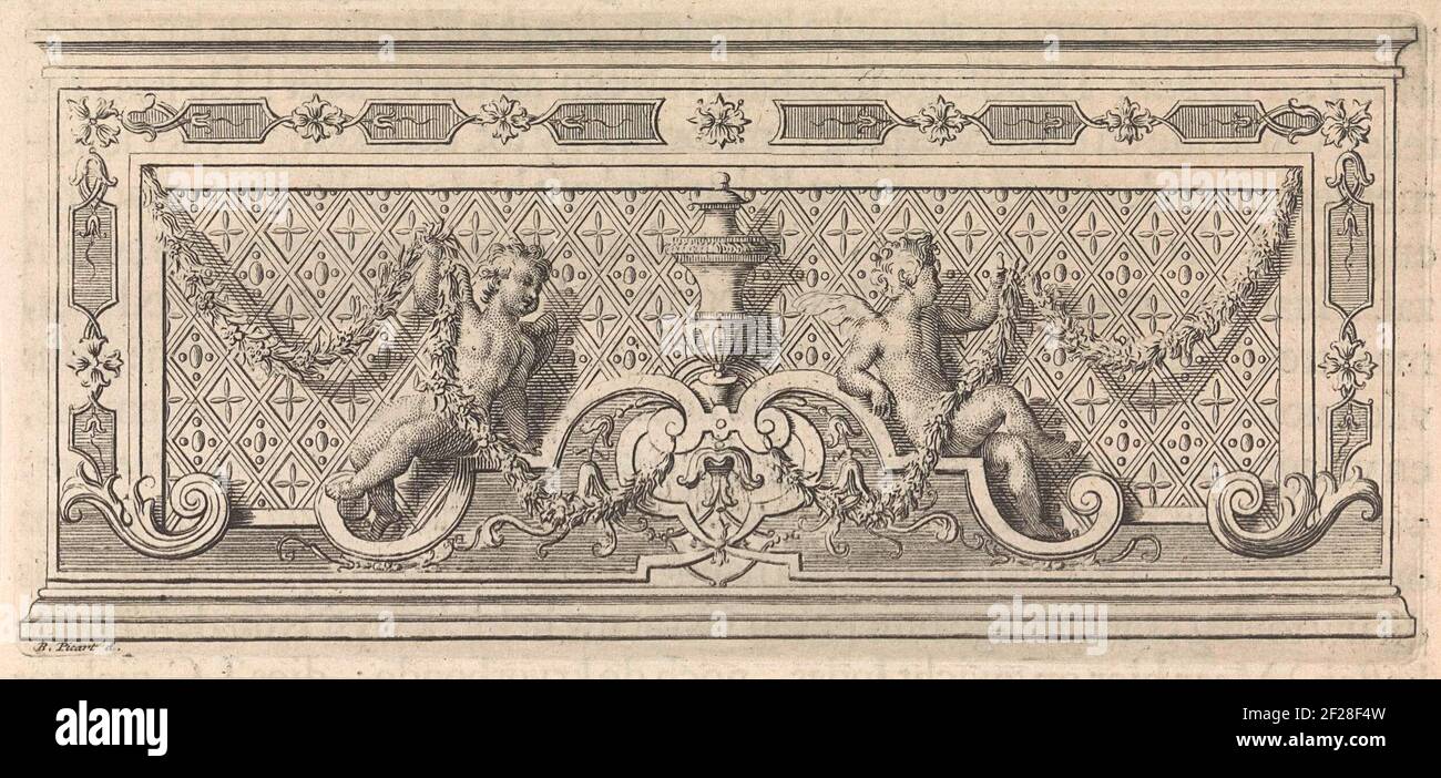 Two putti with a garland Stock Photo - Alamy