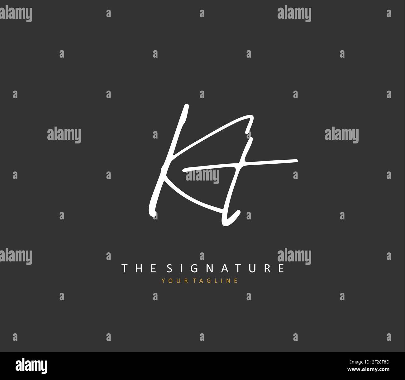 K T KT Initial letter handwriting and signature logo. A concept ...