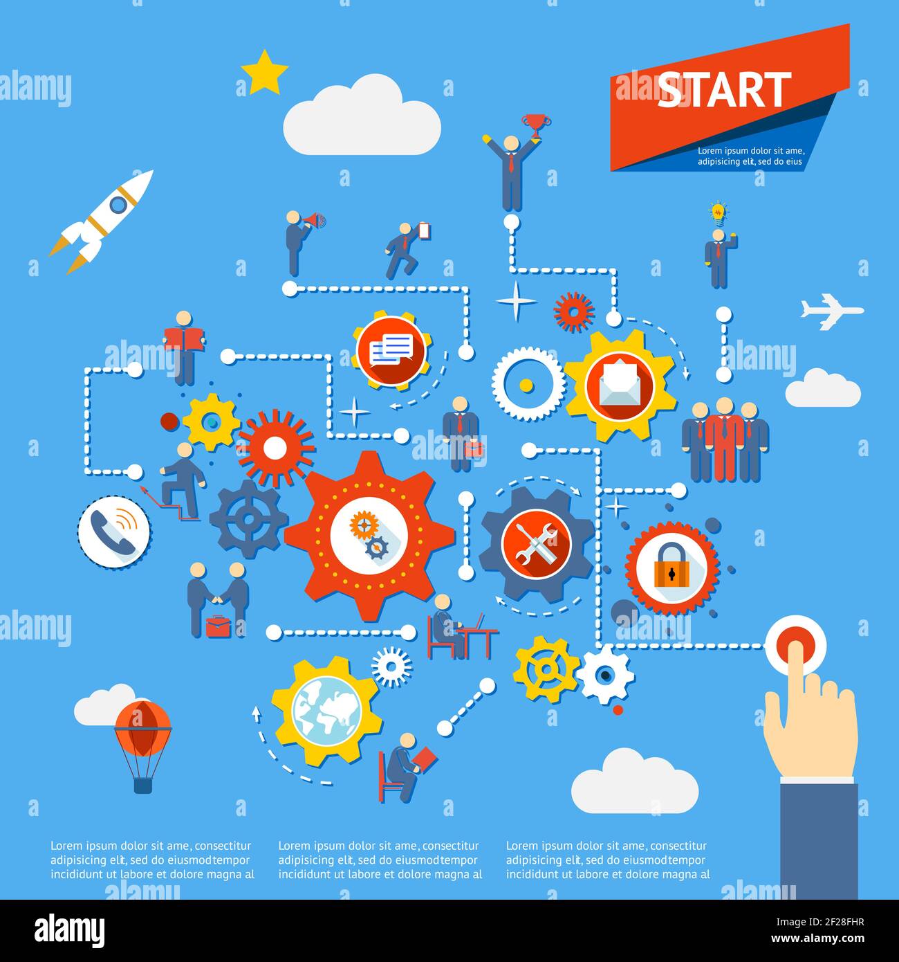 Start business process diagram infographics vector illustration Stock ...