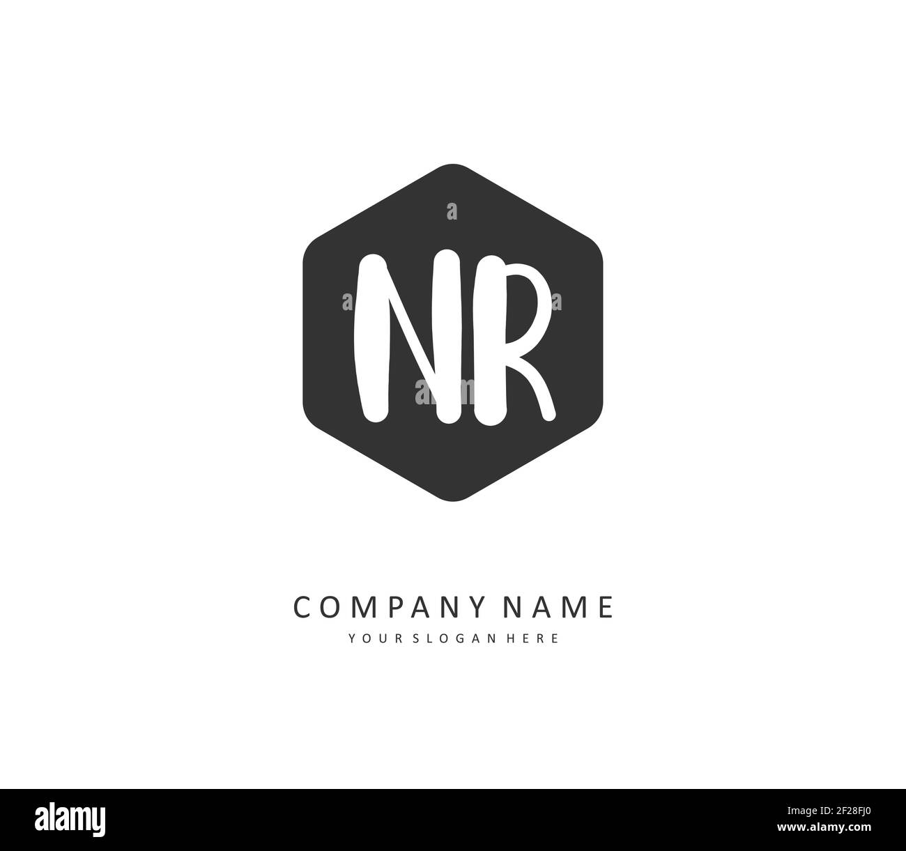 NR Initial letter handwriting and signature logo. A concept handwriting ...