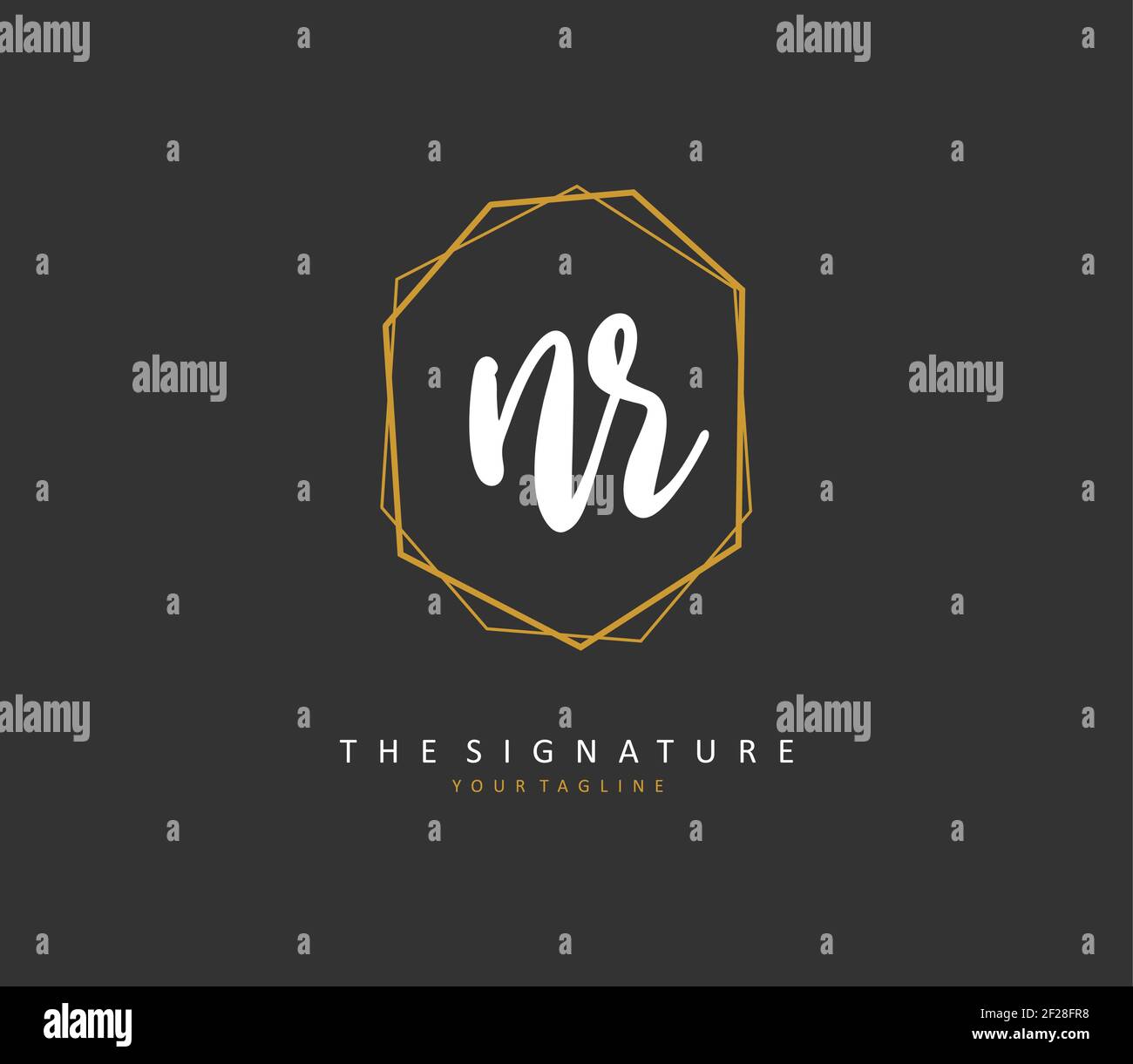 NR Initial letter handwriting and signature logo. A concept handwriting ...
