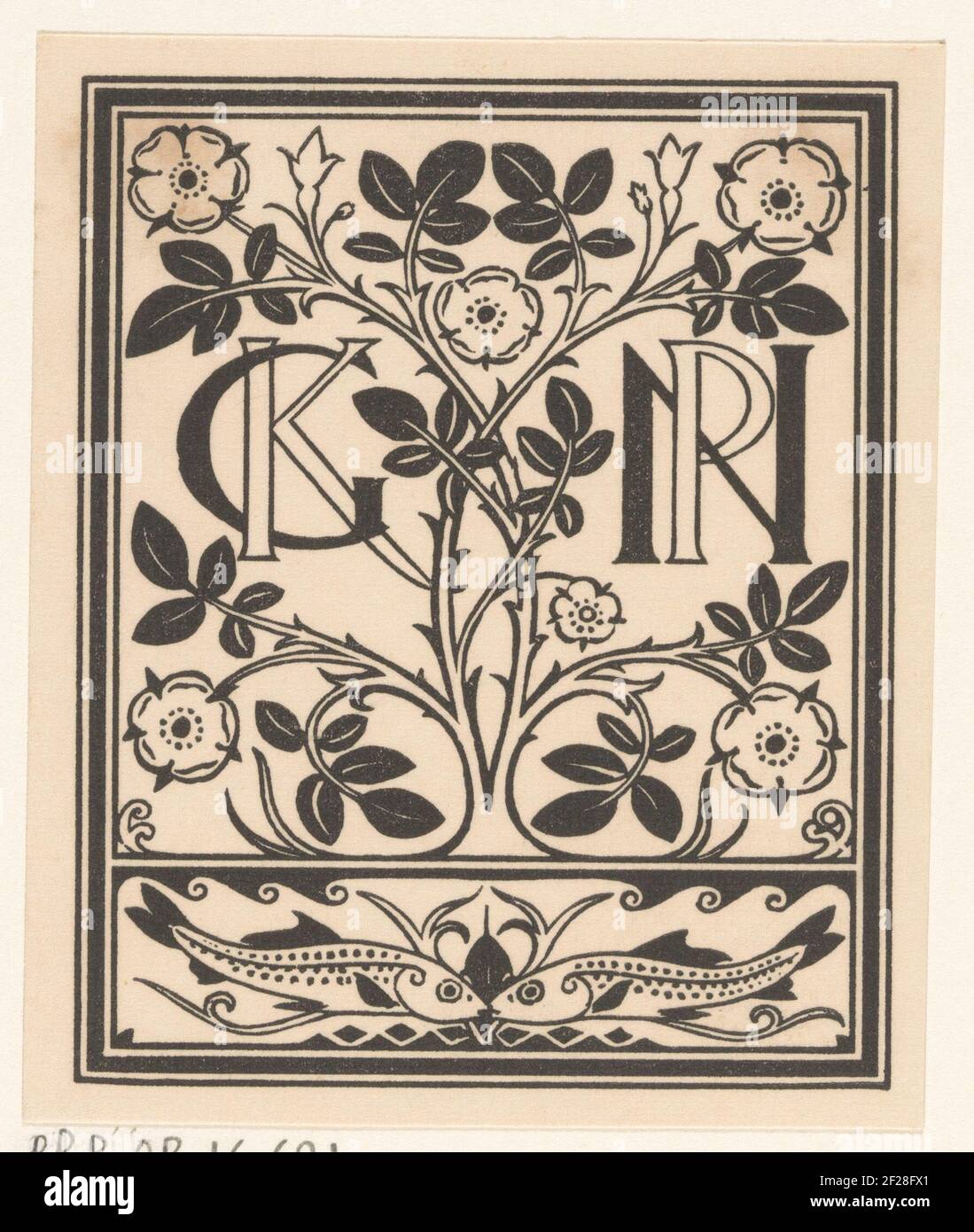 Ex libris for Klaas Groesbeek and Paul Nijhoff.de Initials of Klaas ...