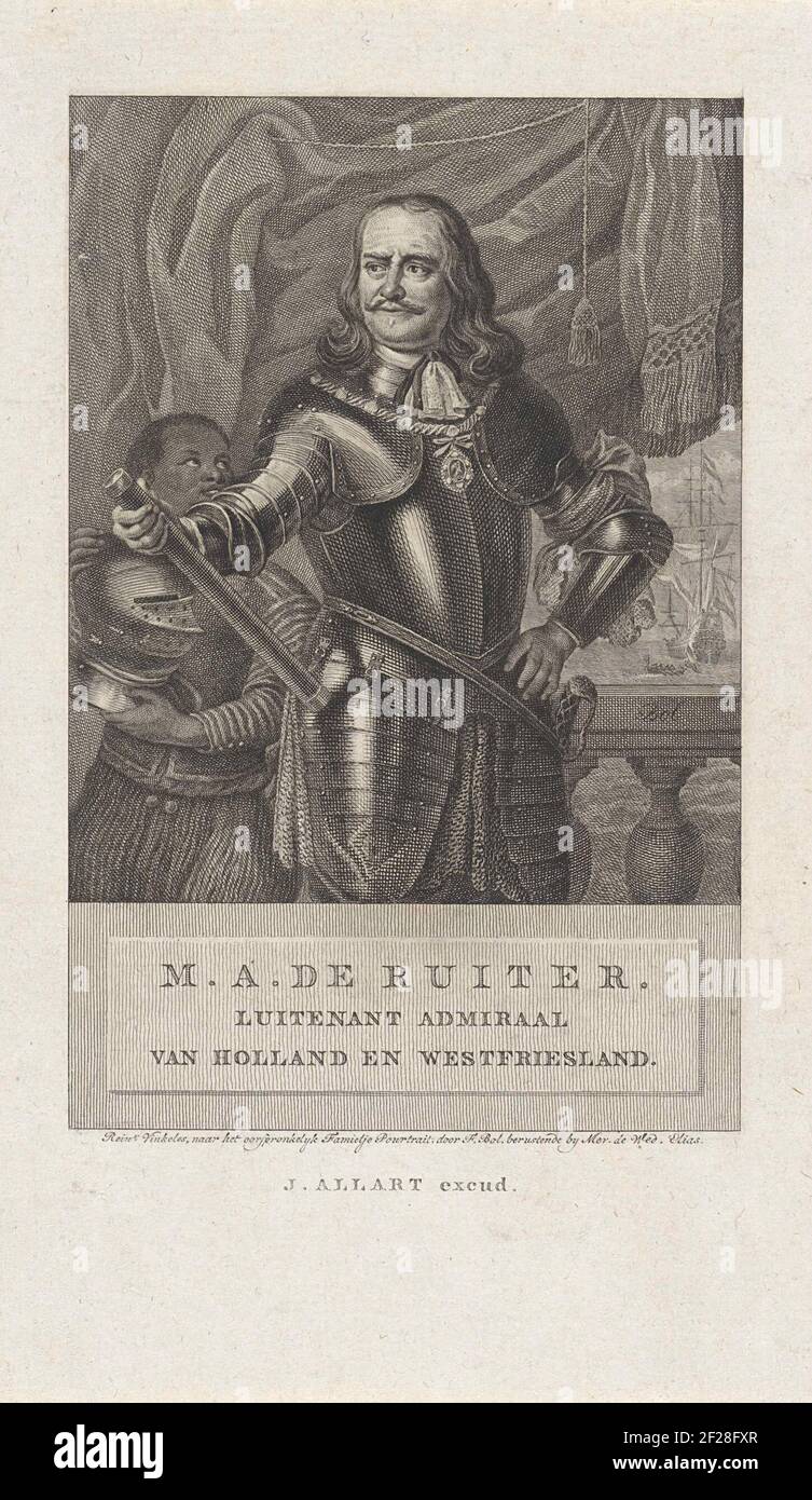 Portret van Michiel Adriaansz. de Ruyter.Portrait of the Lieutenant ...