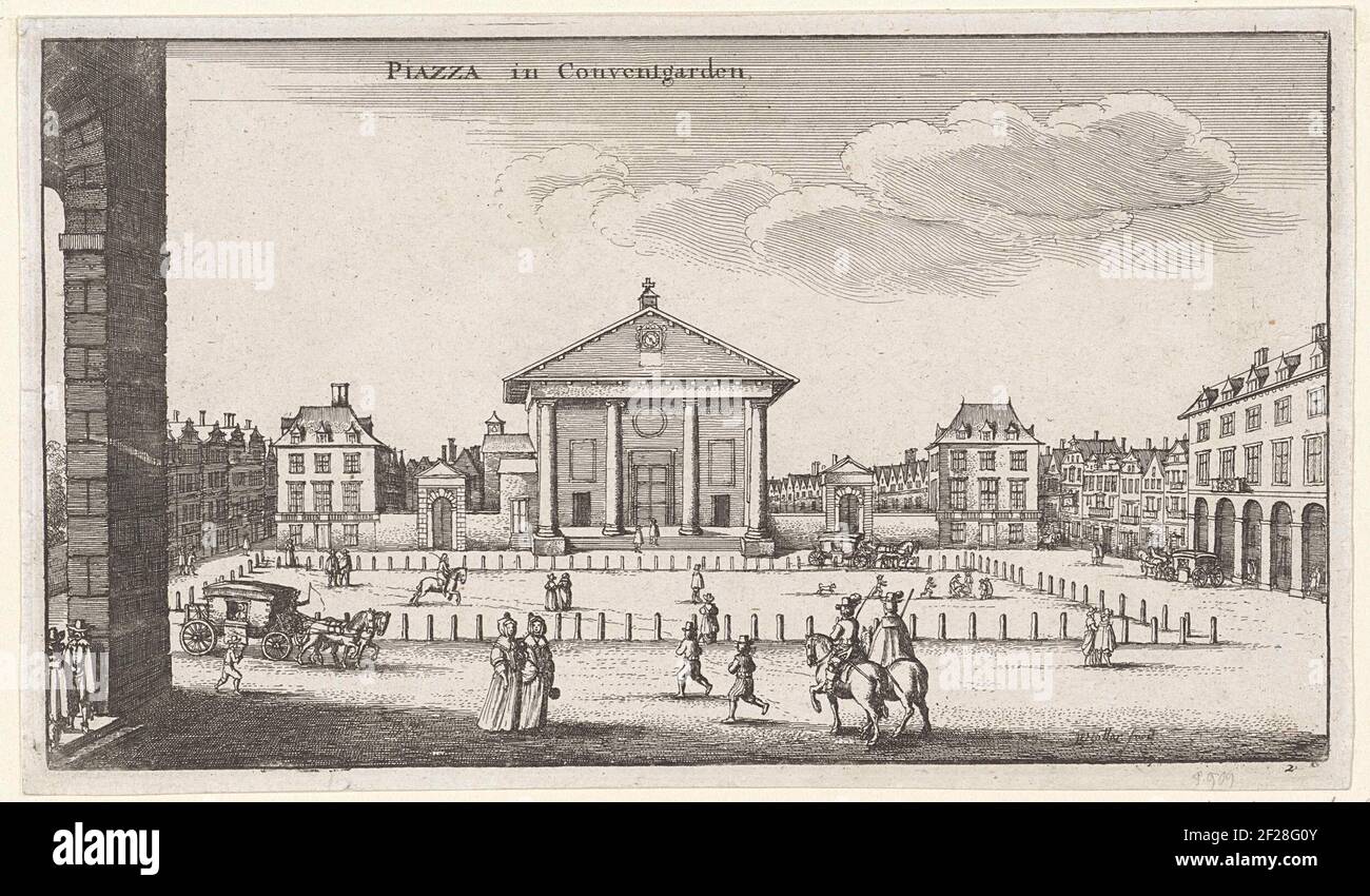 View of the Covent Garden in London; Piazza in Covent Garden; Faces in ...