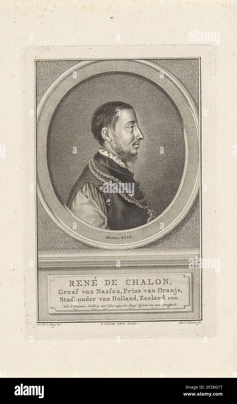 Portrait of René van Châlon, Prince of Orange.Portrait or René of ...