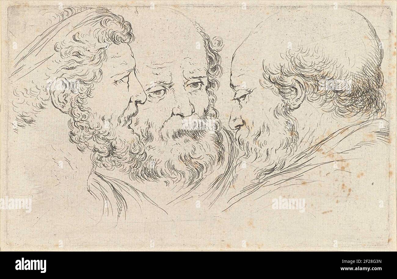 Three heads of philosophers; Sign examples for portraits; Recueil De ...