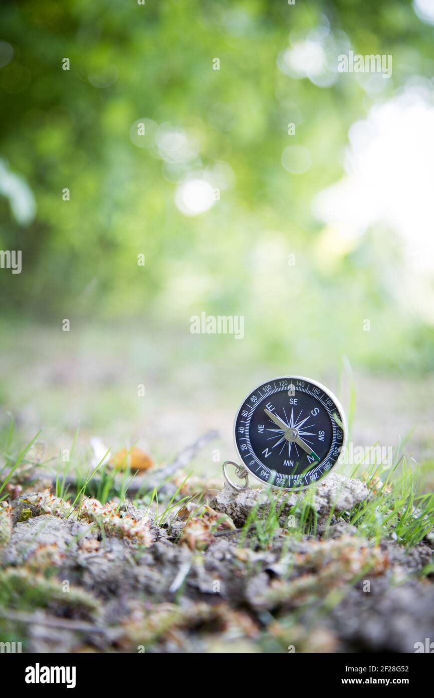 Adventure: Compass is lying on the floor, showing the direction Stock ...