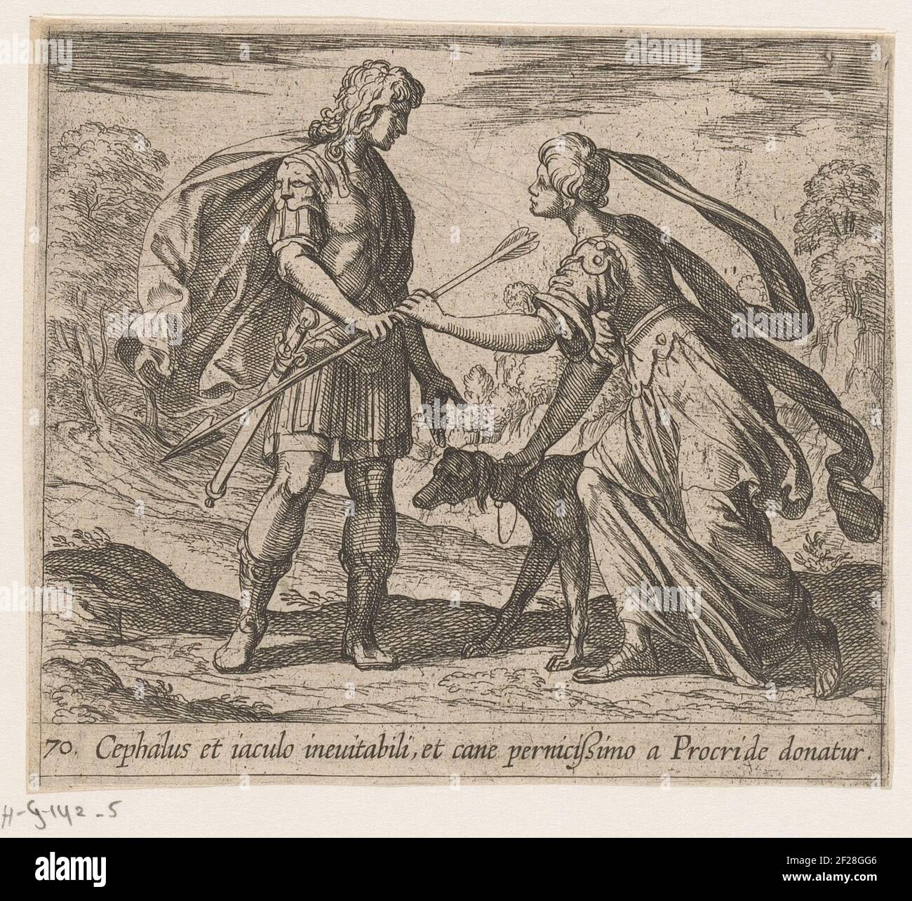 ProCris gives cephalus a dog and a magic spear; Cephalus et iaculo ...
