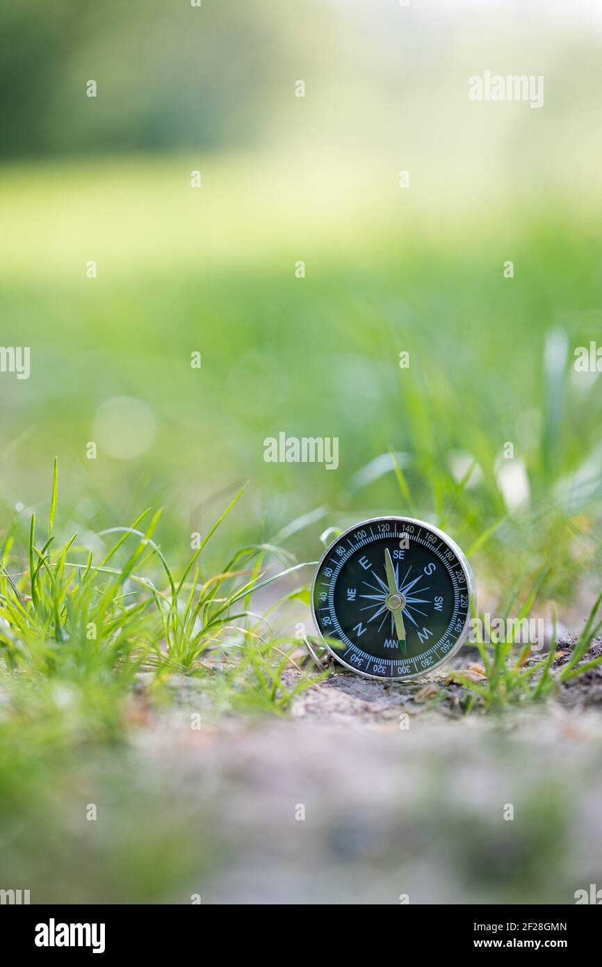 Adventure: Compass is lying on the floor, showing the direction Stock ...