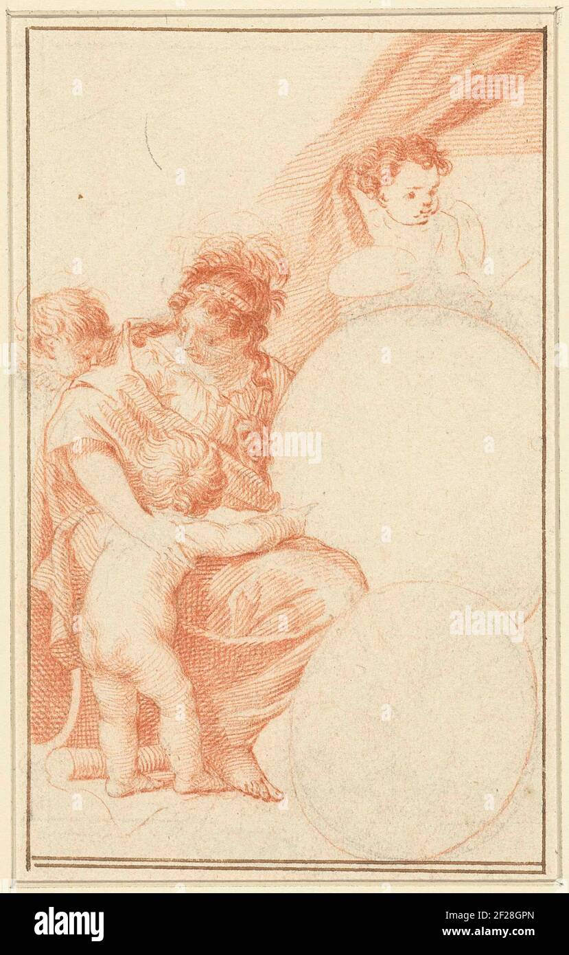 Allegorical edge for two oval portraits.design for a print Stock Photo ...