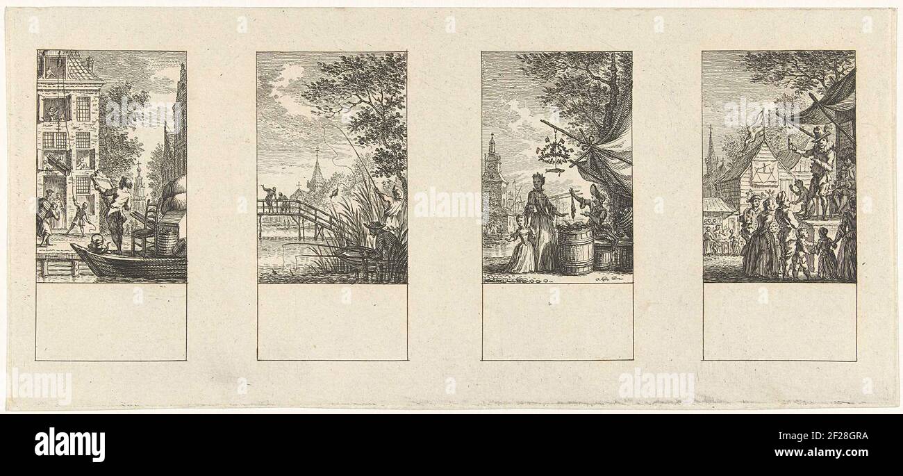 Four representations of the months of May, June, July, August; The ...