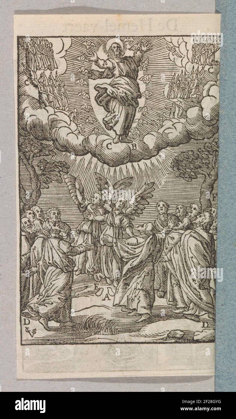 Hemelvaart van Christus.Christ, with hands raised, is included in ...